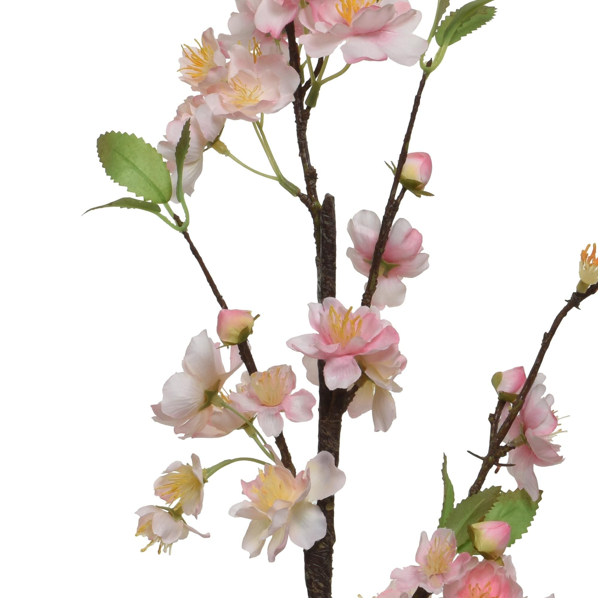 Crenguta decorativa cu flori artificiale, H 106 cm, roz deschis