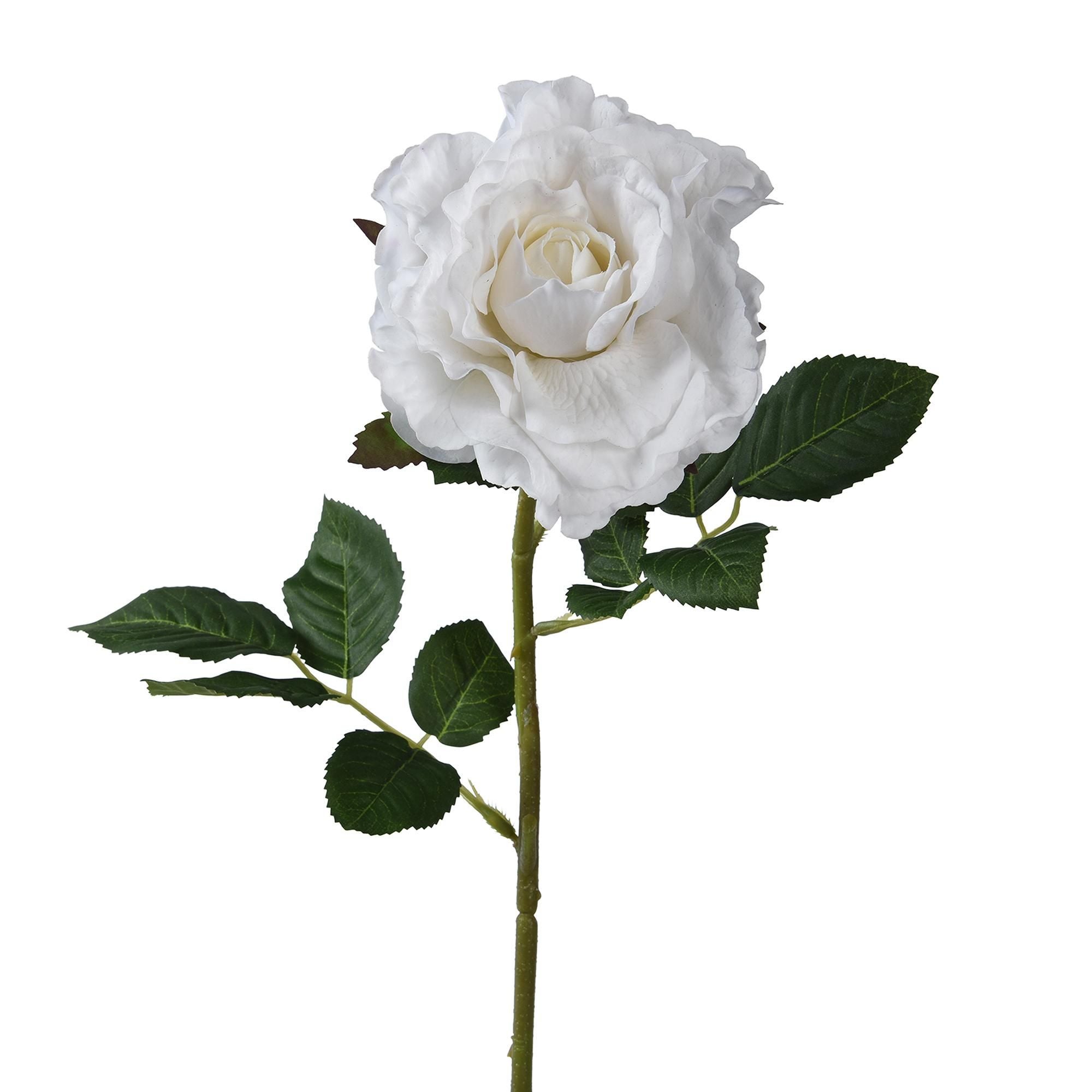 Floare artificiala, Trandafir, Ø 15 cm, H 71 , alb