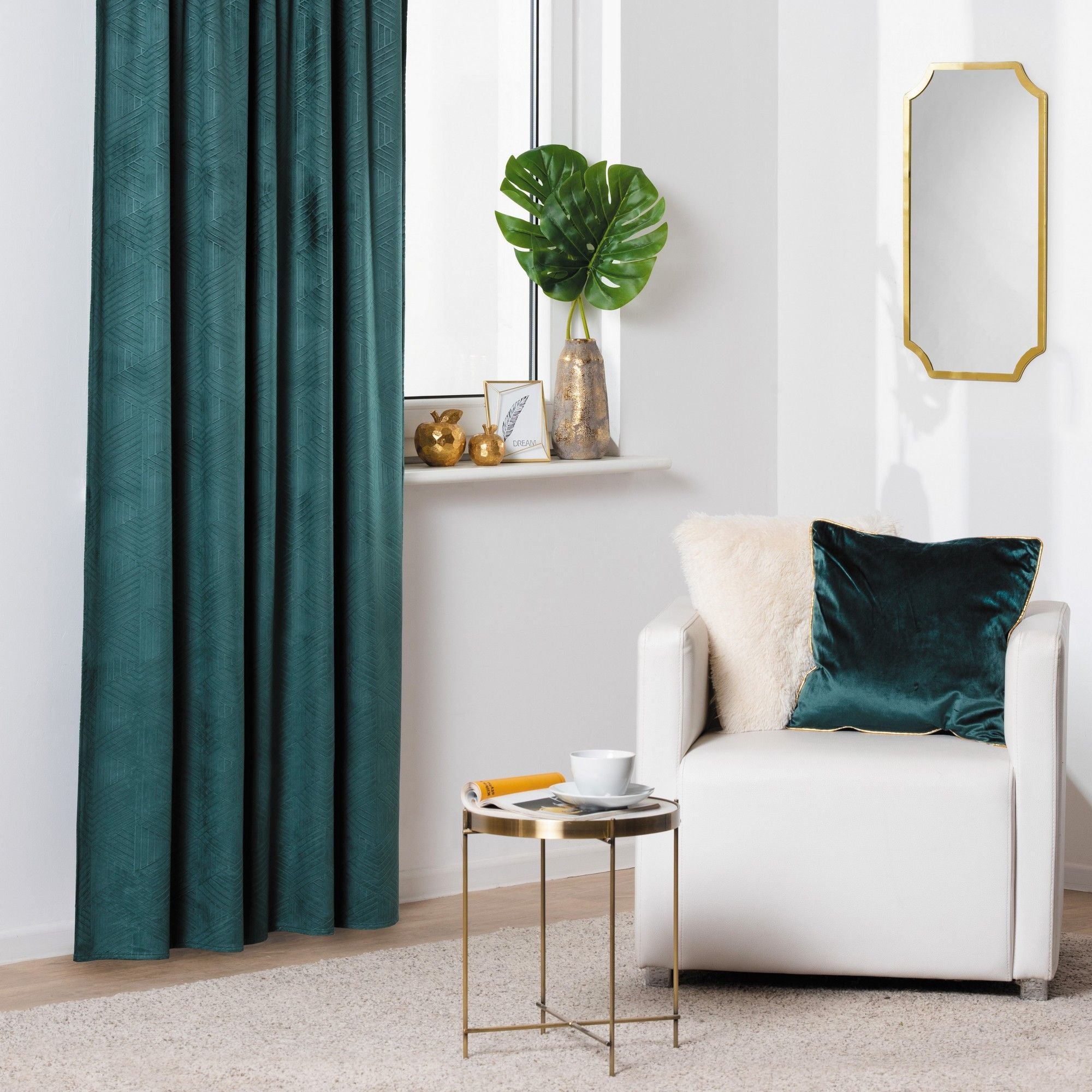 Draperie 200 x 260 cm, Blocks, cu bride, verde