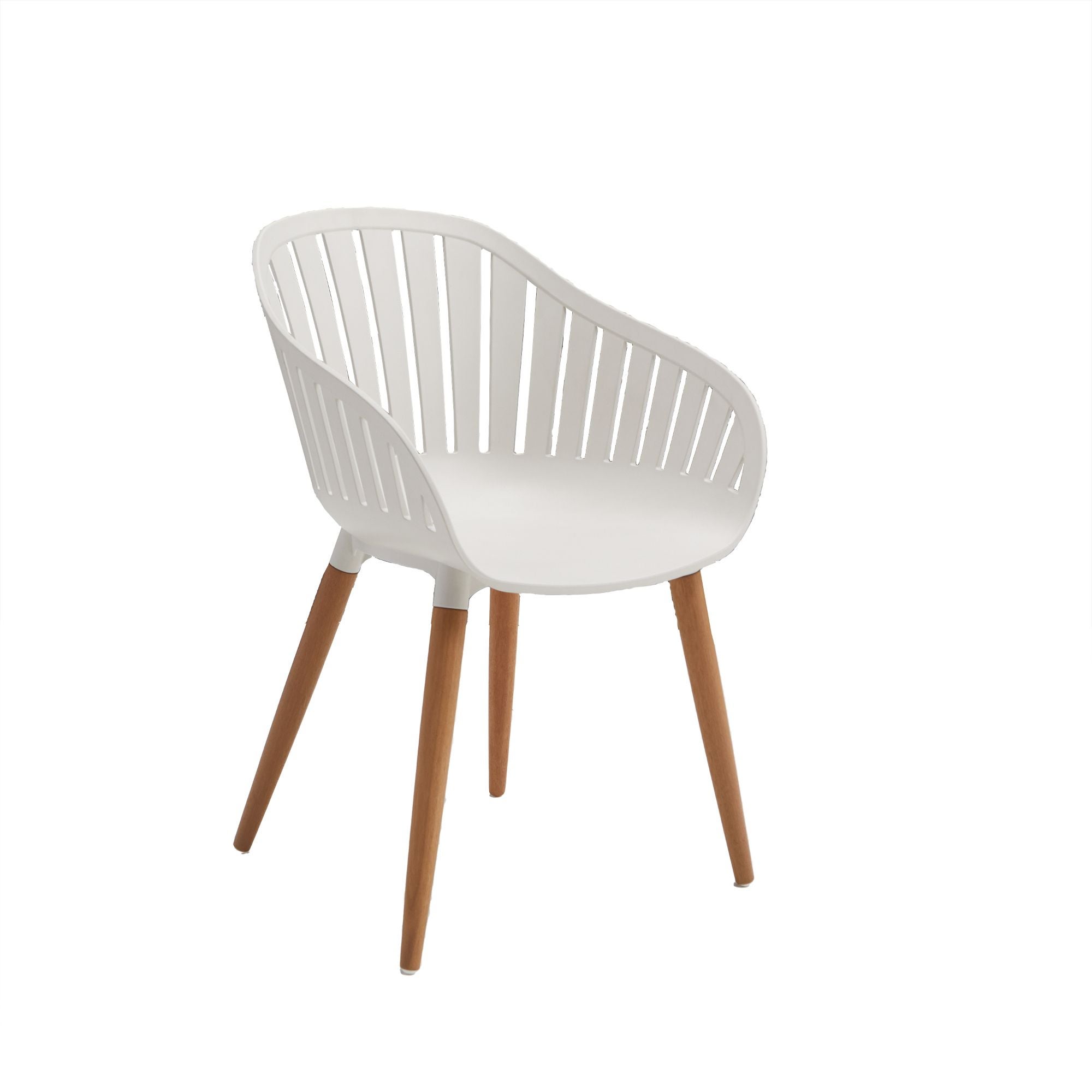 Scaun gradina Naterial Diana, plastic/lemn, alb