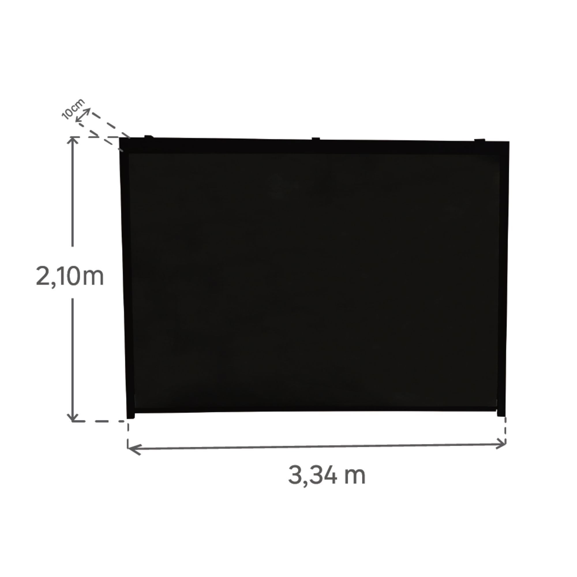 Perdea pergola Naterial Clima, aluminiu/textil, 334 x 10 x 210 cm, negru