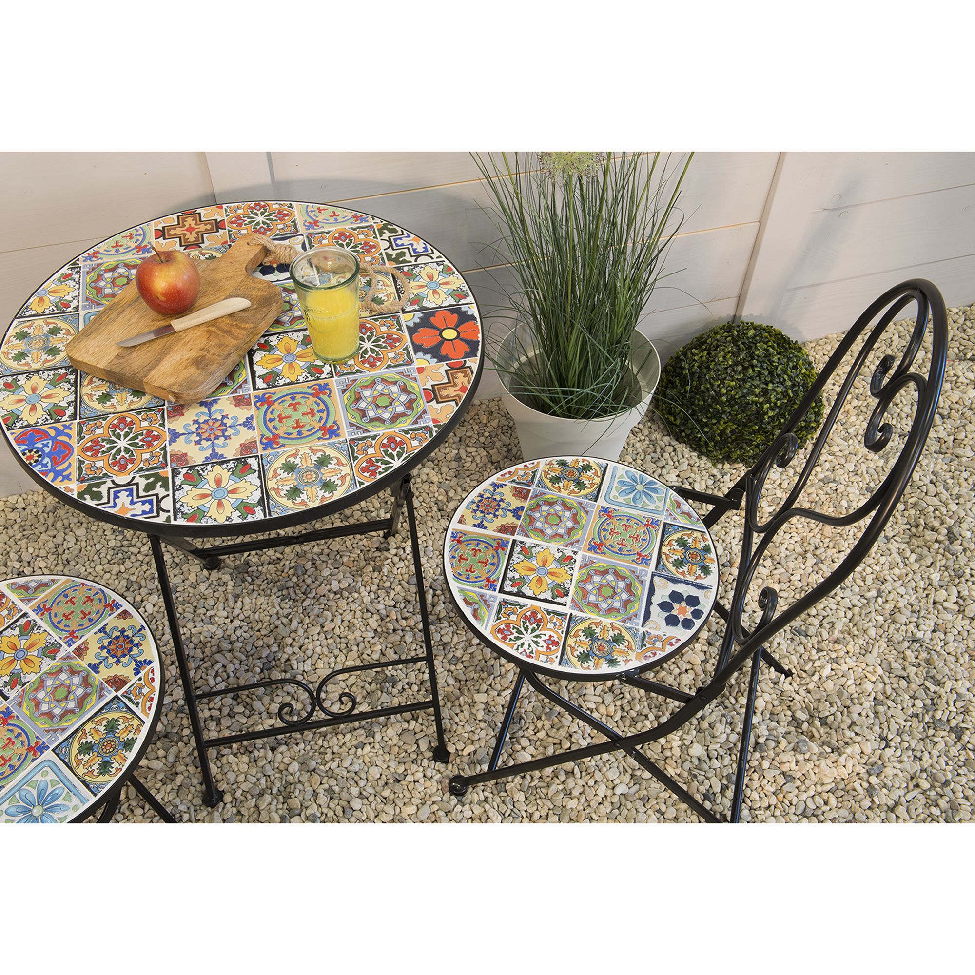 Scaun gradina Mozaic, pliabil, fier, negru