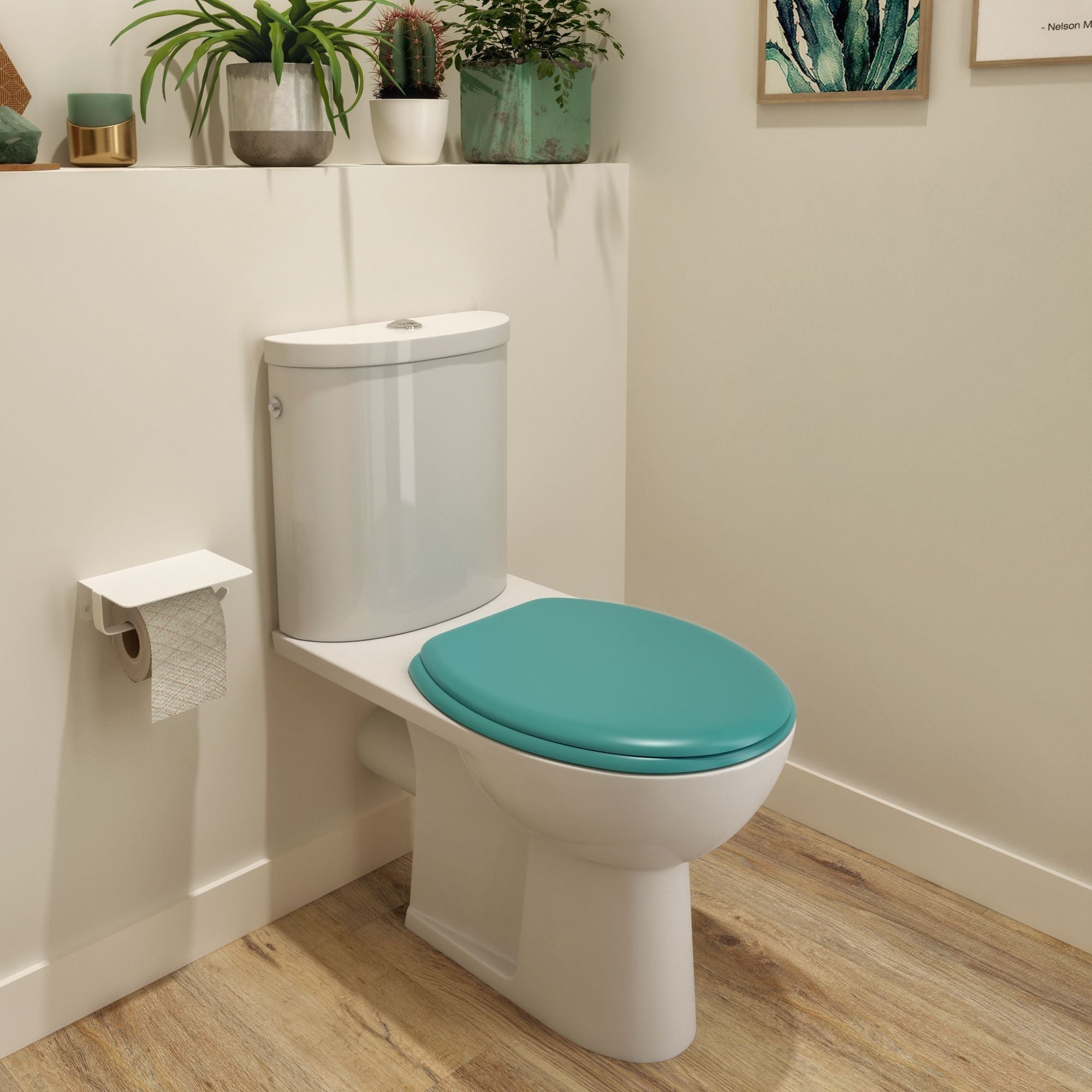 Capac WC Sensea Pop, din MDF, inchidere standard, verde