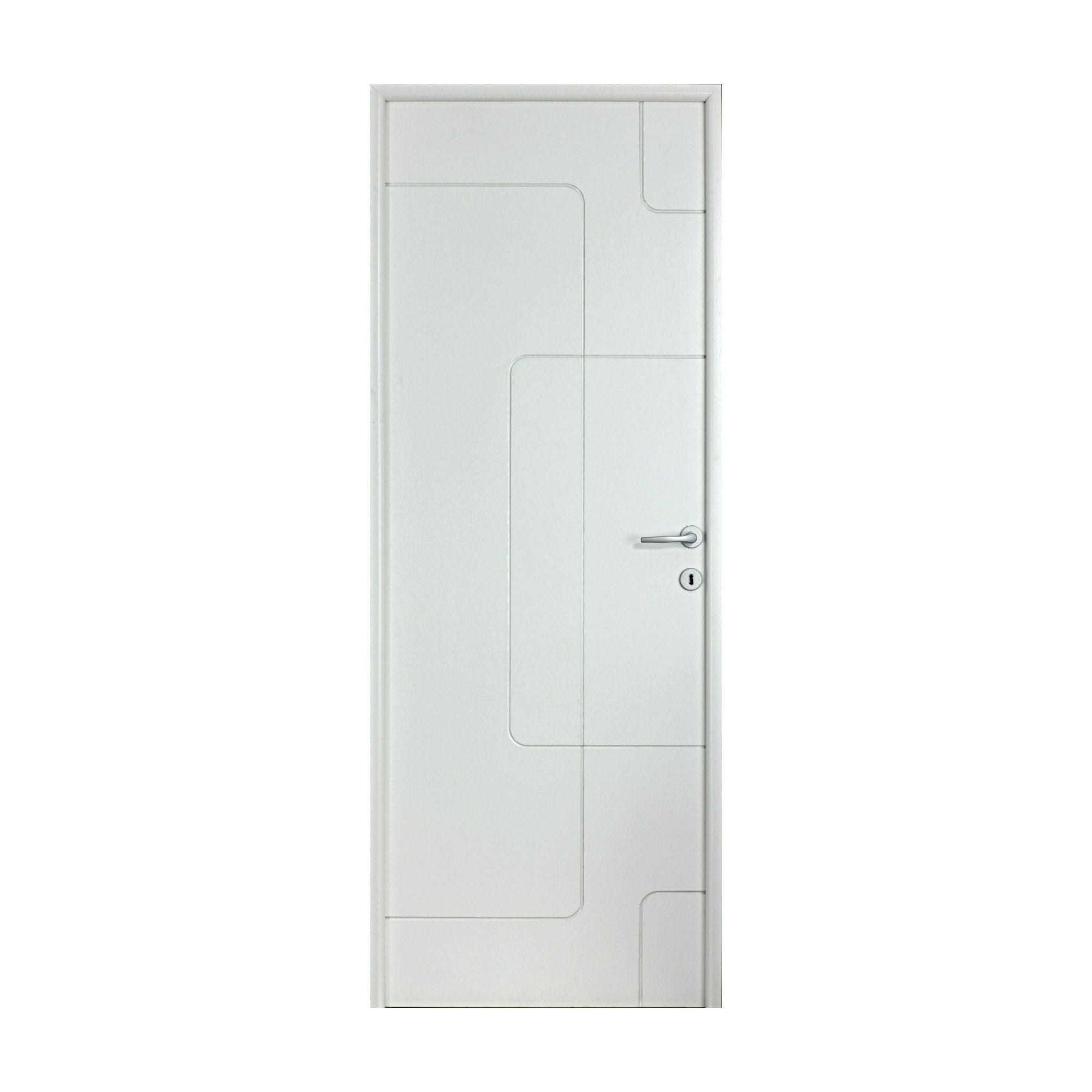 Usa interior MDF, cu toc, MDF CUBE, plina, latime 88, dreapta/stanga, alb