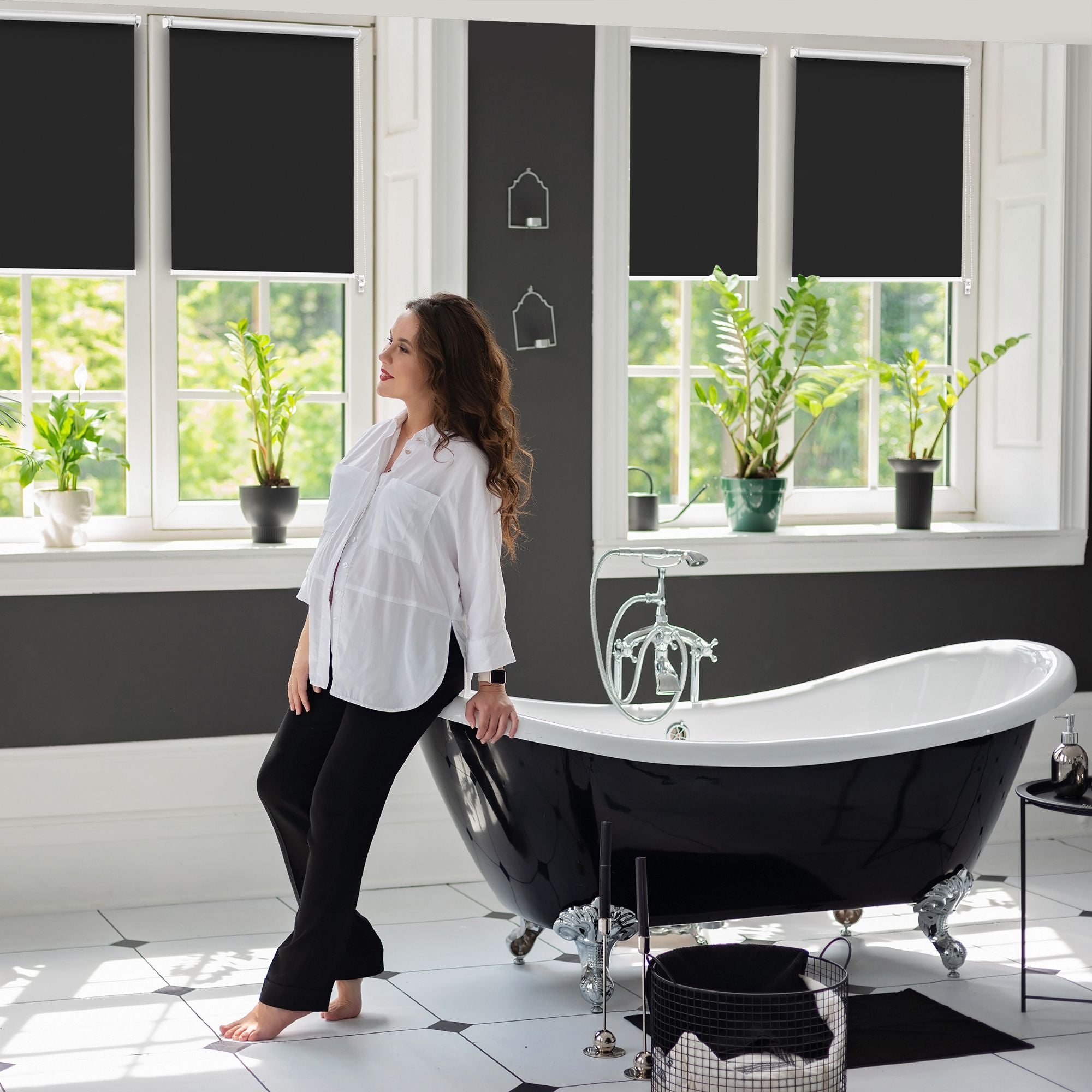 Roleta textila opaca Chocolate, 73.5 x 150 cm, maro