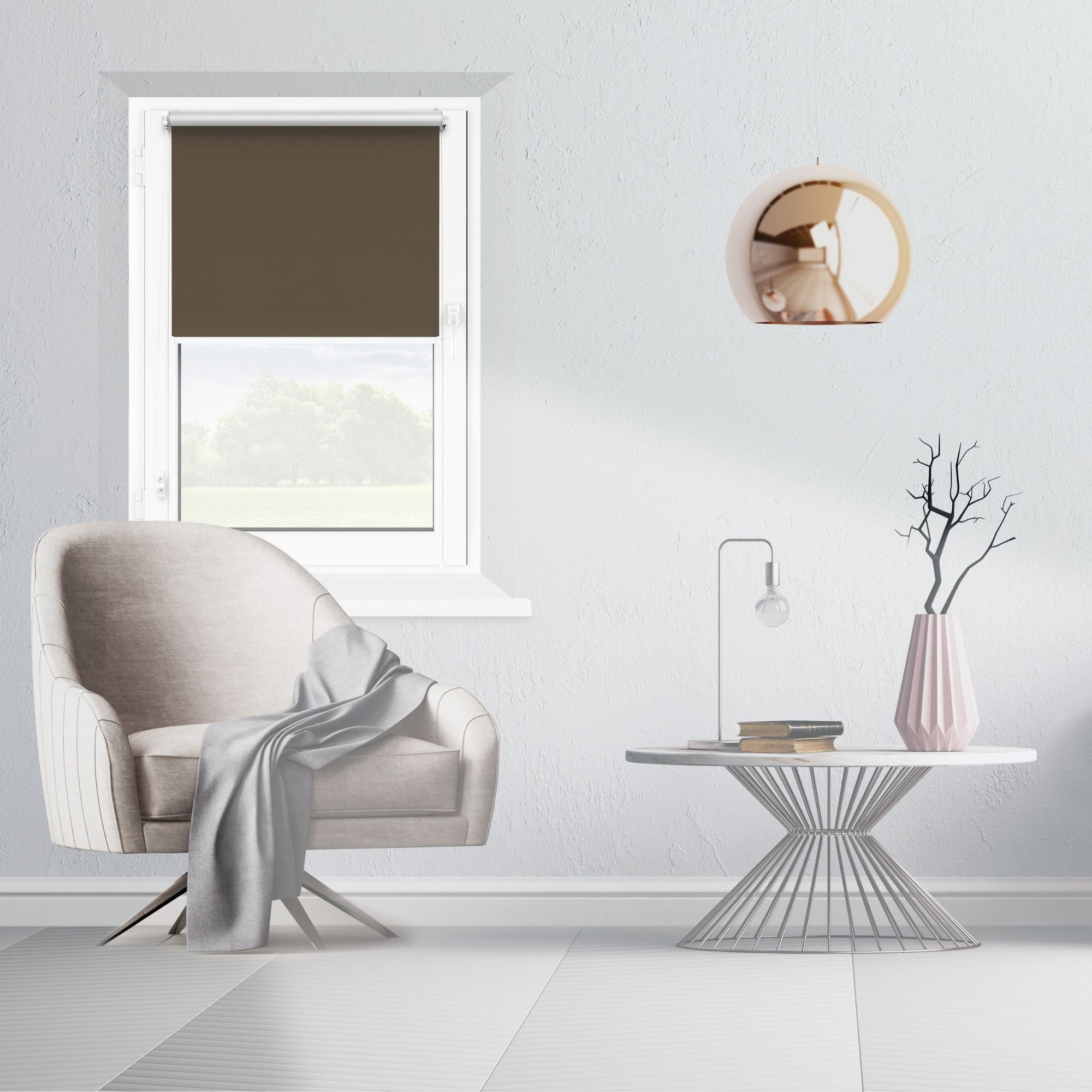 Roleta textila opaca Chocolate, 121 x 150 cm, maro