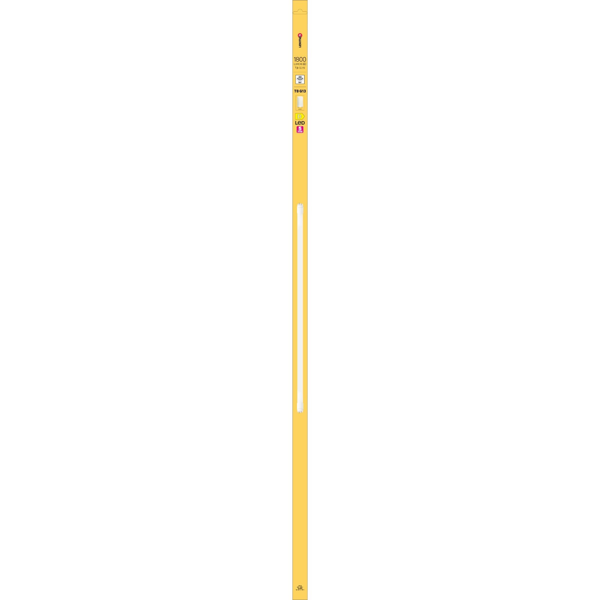 Tub LED Lexman, G13, T8, 120 cm, alb cald, 3000k, 16 W, 1800 lm, mat