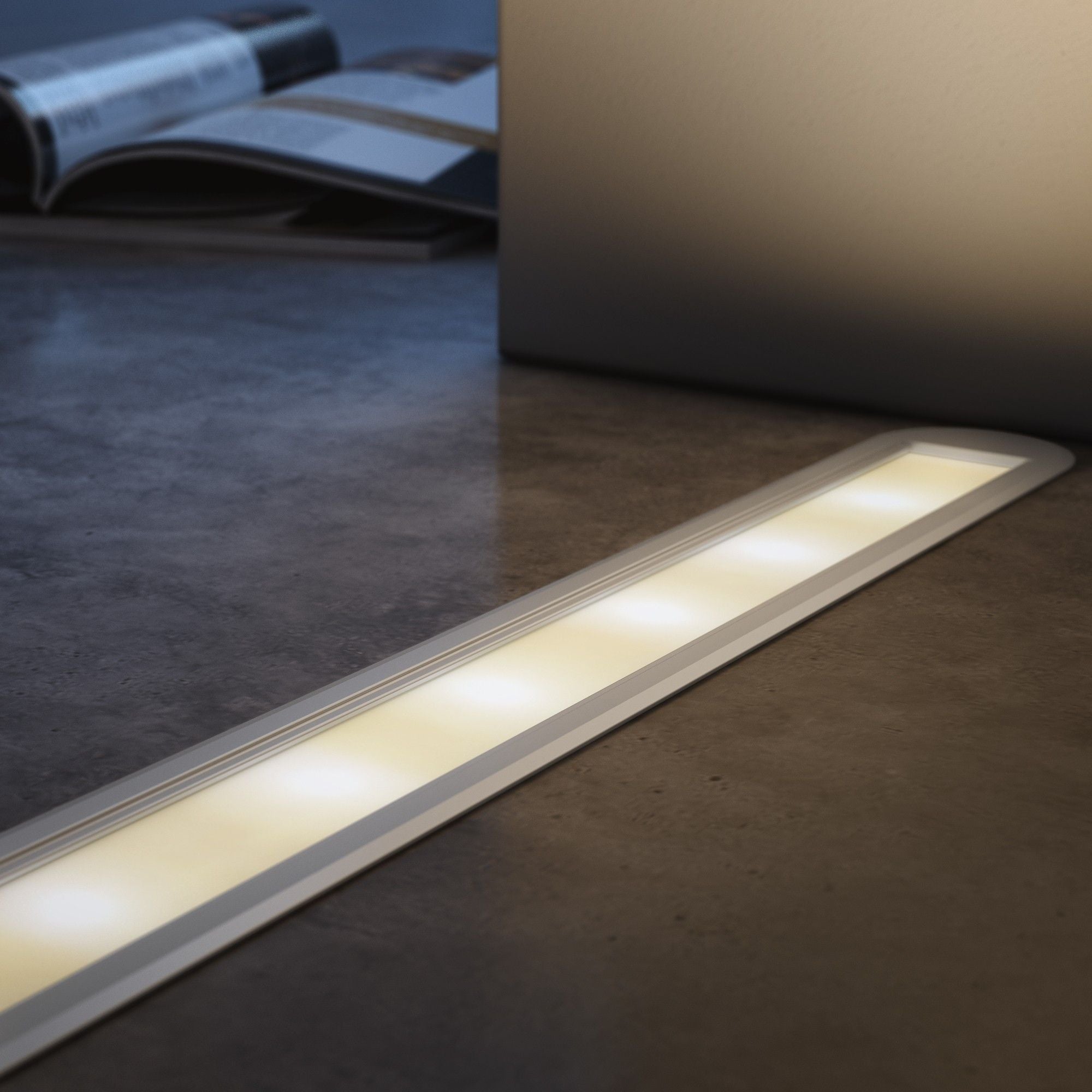 Profil incastrat pentru banda LED, 2m, aluminiu, gri