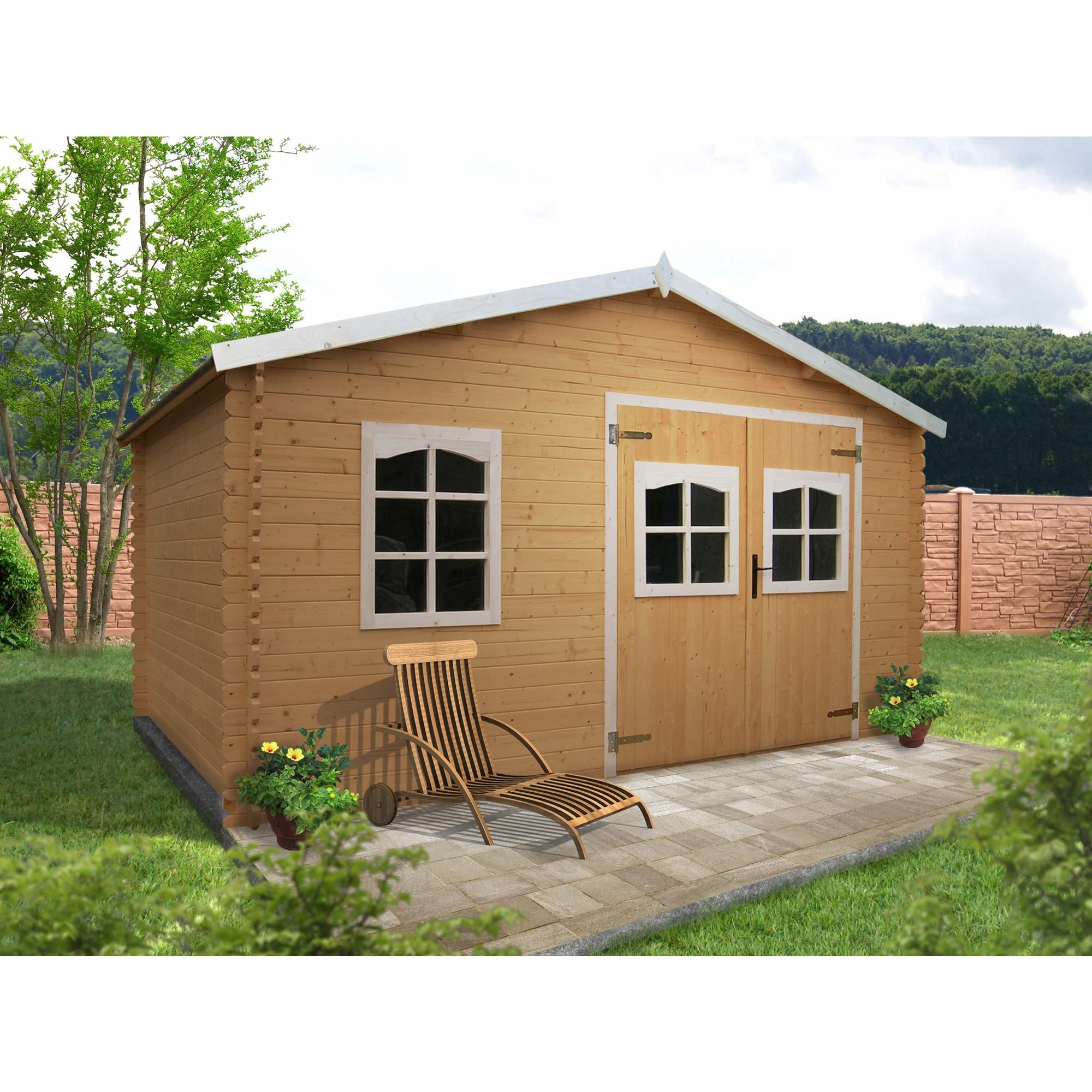 Casuta de gradina, Azuga, din lambriu de rasinoase, 398 x 398 cm ...