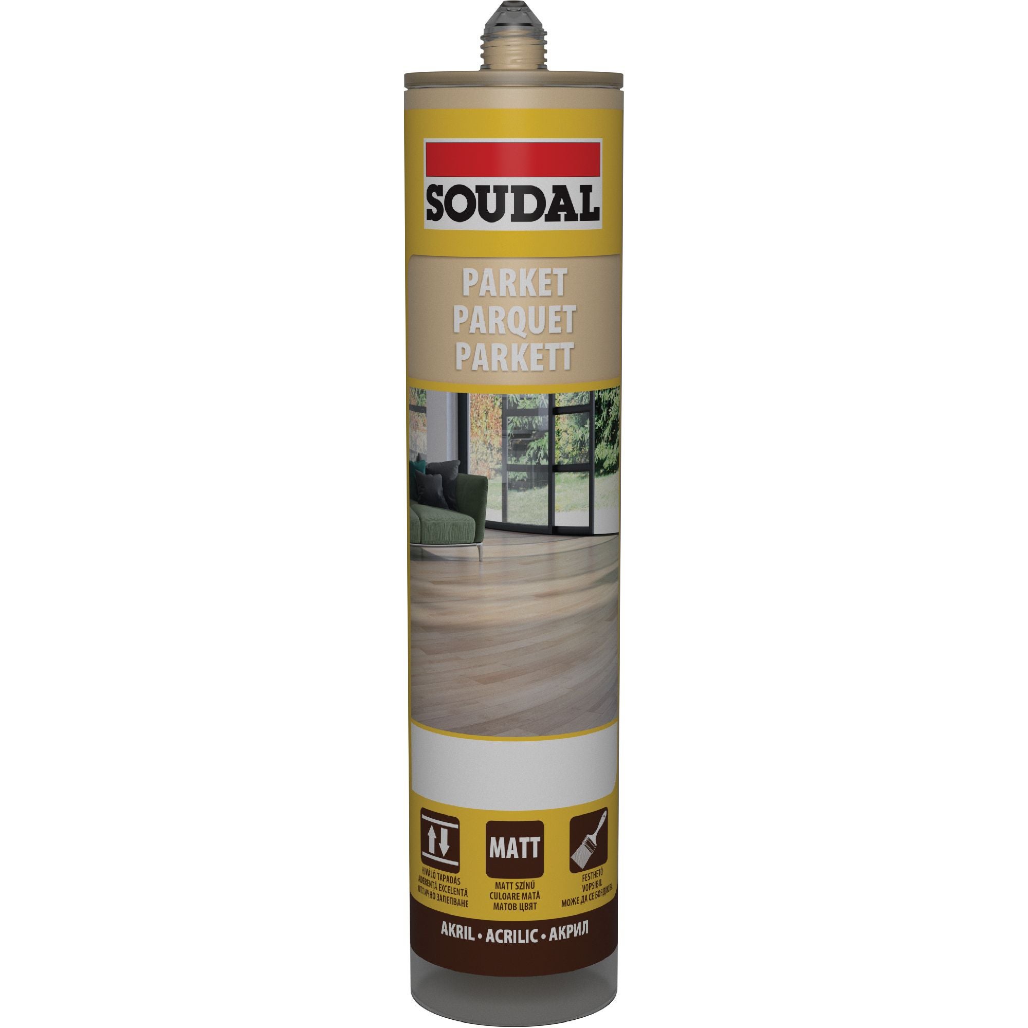 Mastic acrilic Soudal, pentru rosturi parchet, mesteacan, 280 ml