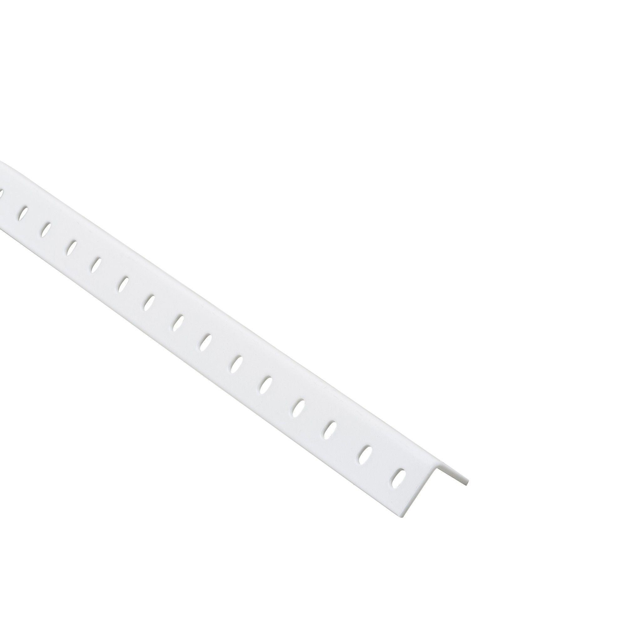 Cornier otel la rece, perforat, 15.5 X 15.5 X 1.5 mm, L = 1 m, alb