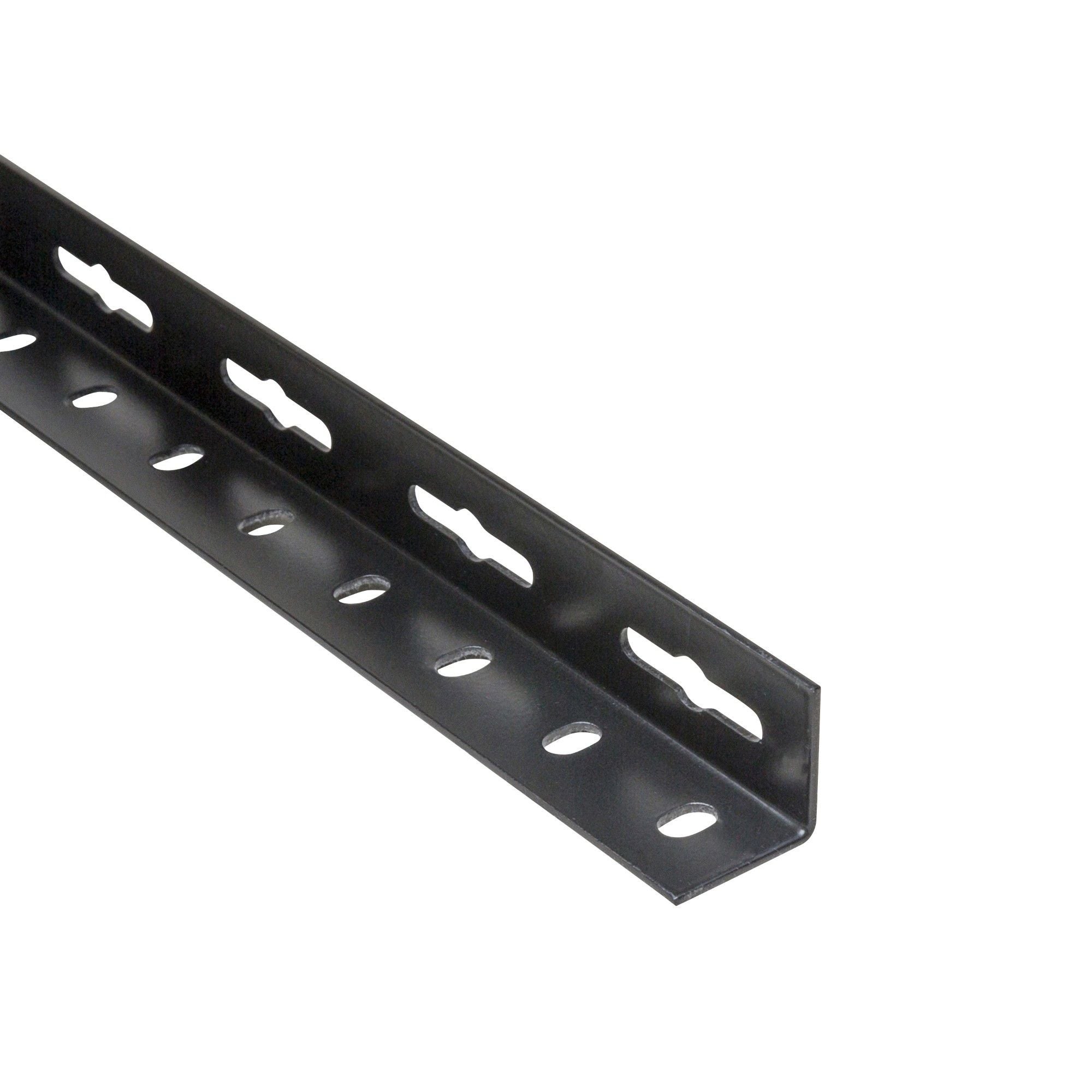 Cornier otel la rece, perforat, 25 X 25 X 1.5 mm, L = 1 m, negru