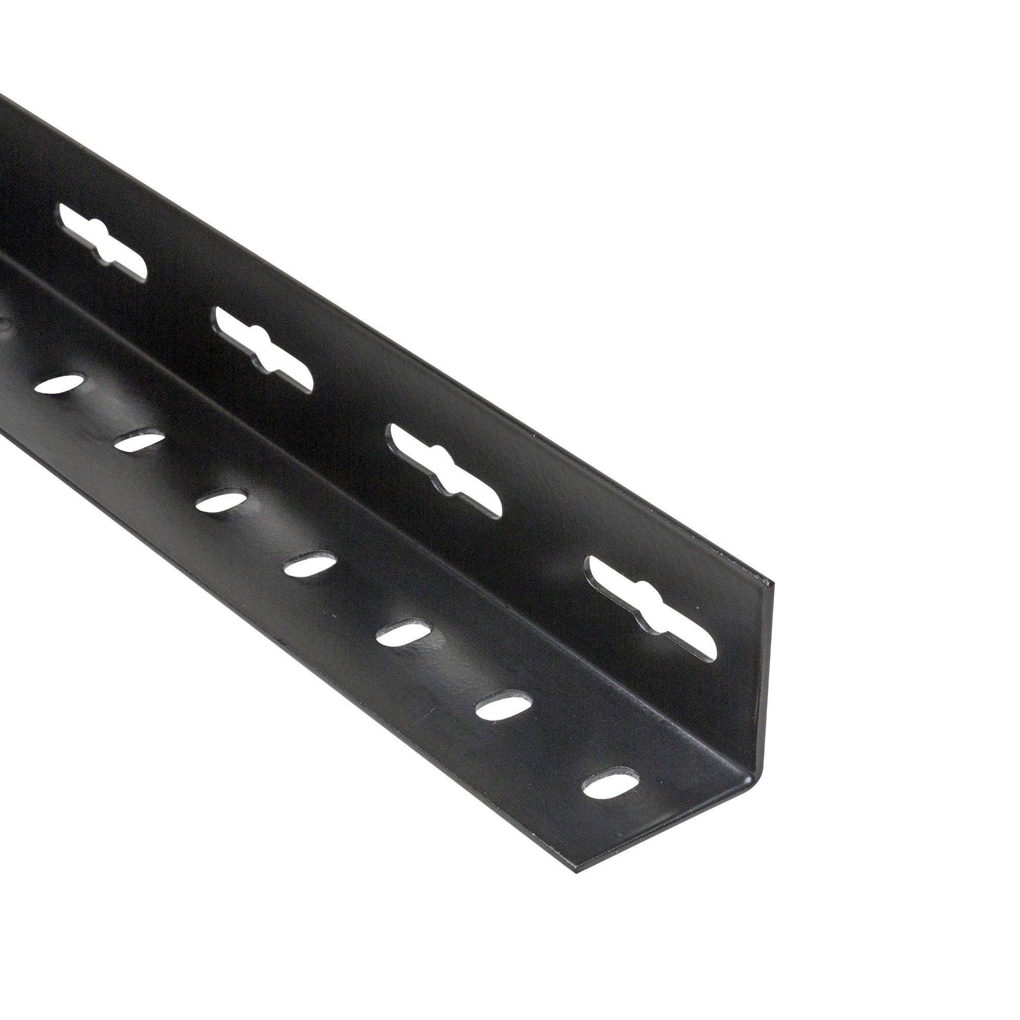 Cornier otel la rece, perforat, 35 X 35 X 1.5 mm, L = 1 m, negru