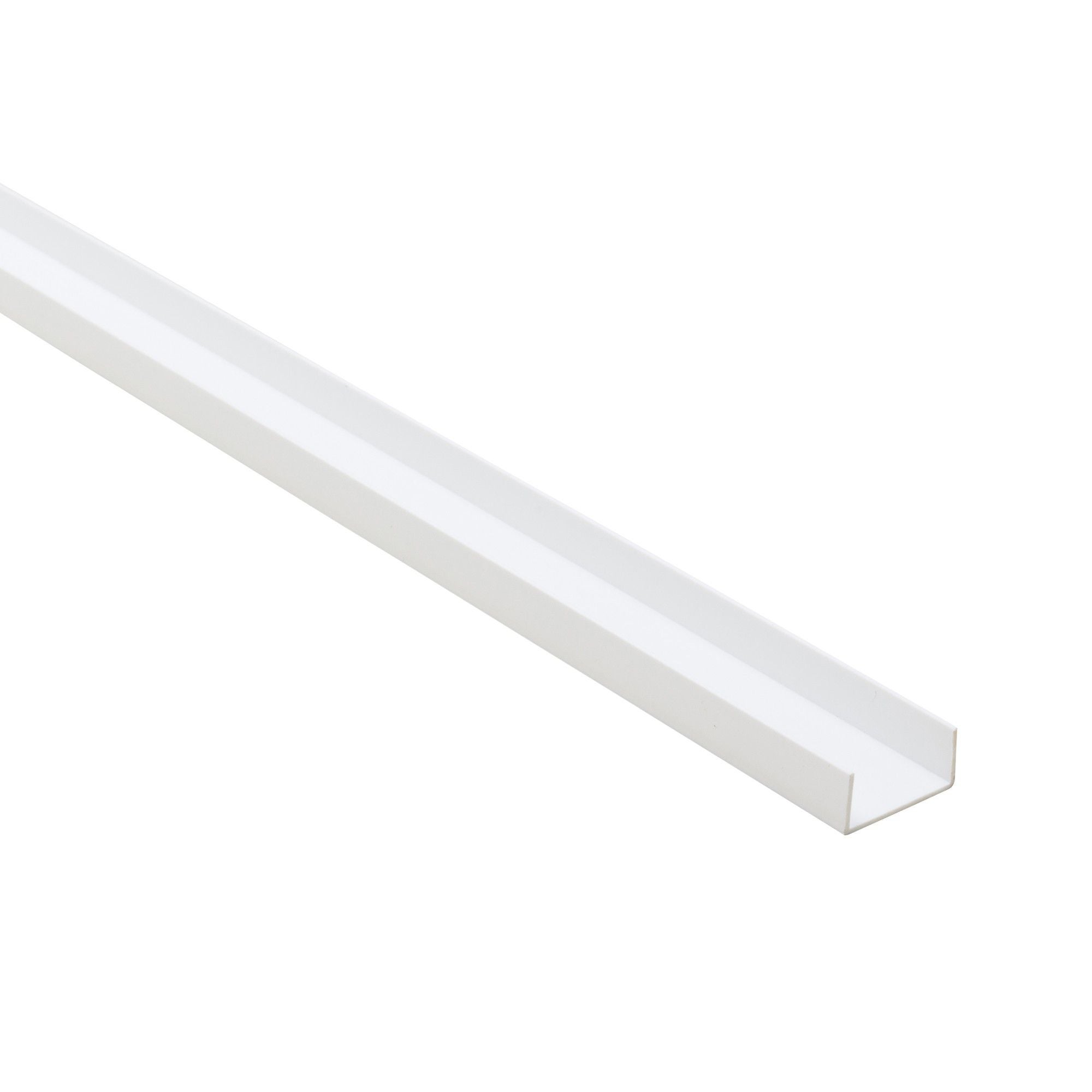 Profil U PVC, 10 x 22 x 1 mm, L = 2.6 m, alb mat