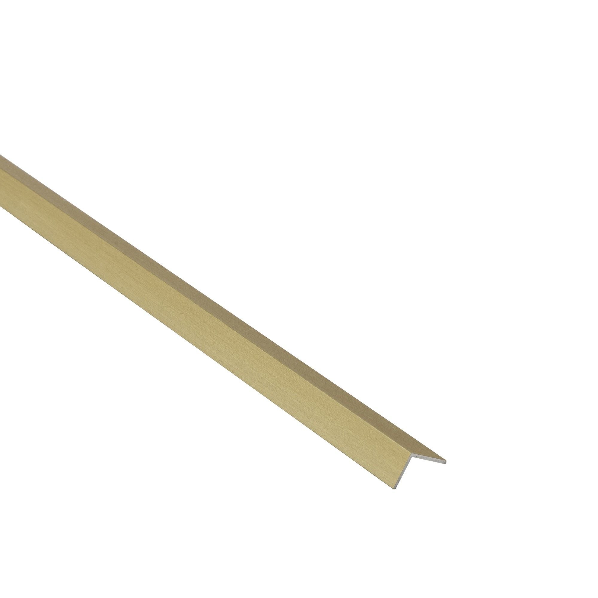 Cornier aluminiu periat anodizat, 15 X 10 X 1 mm, L = 1 m, alama