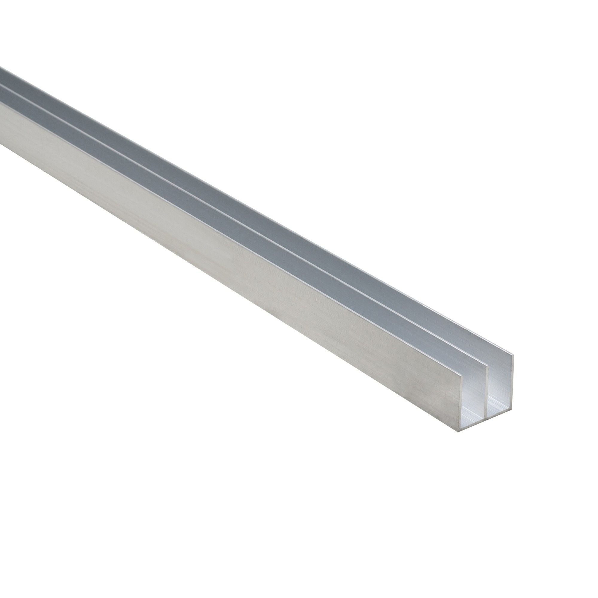 Profil U aluminiu brut, 18 x 20 x 1 mm, L = 1 m