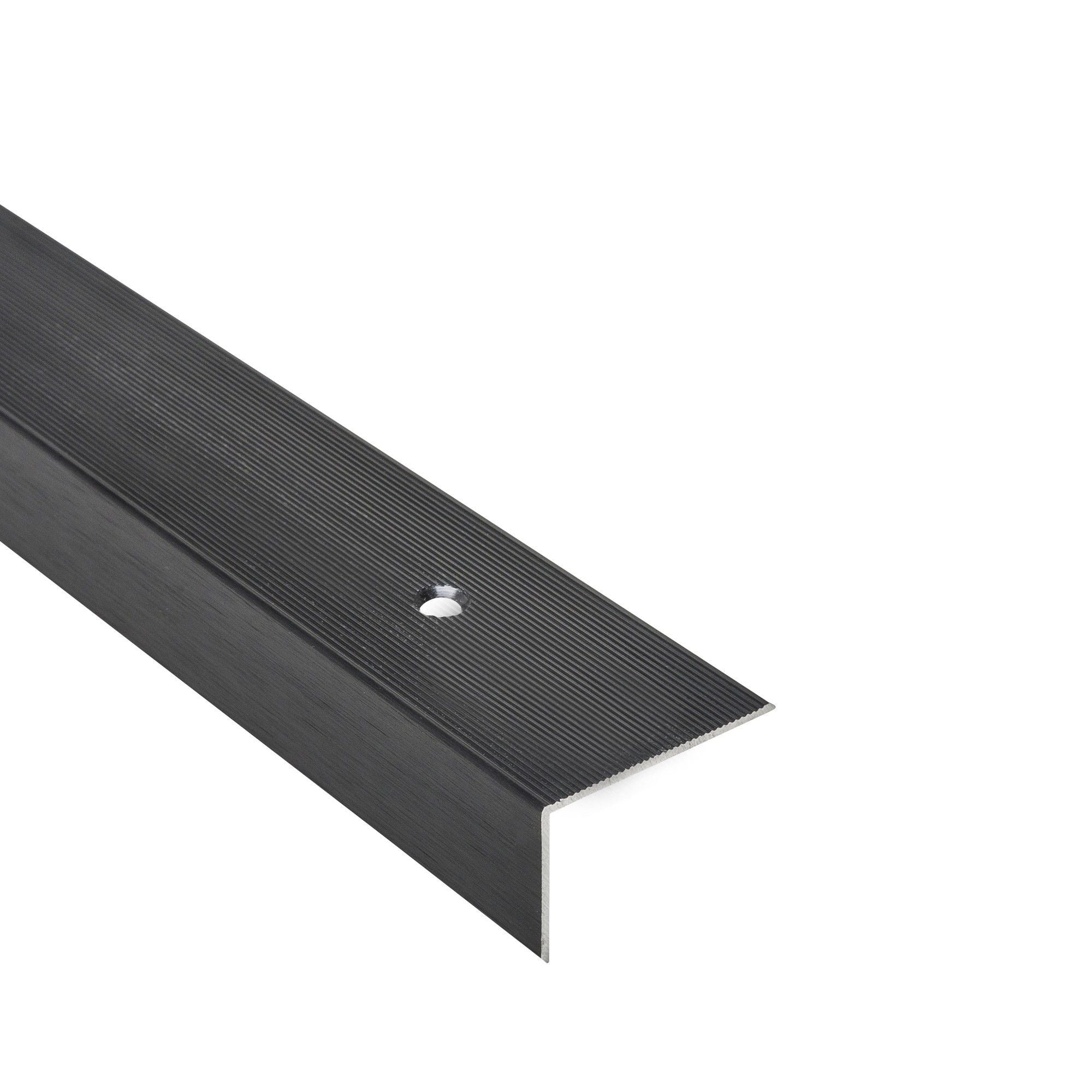 Cornier aluminiu anodizat, gaurit, 25 X 40 X 1.5 mm, L = 1 m, negru