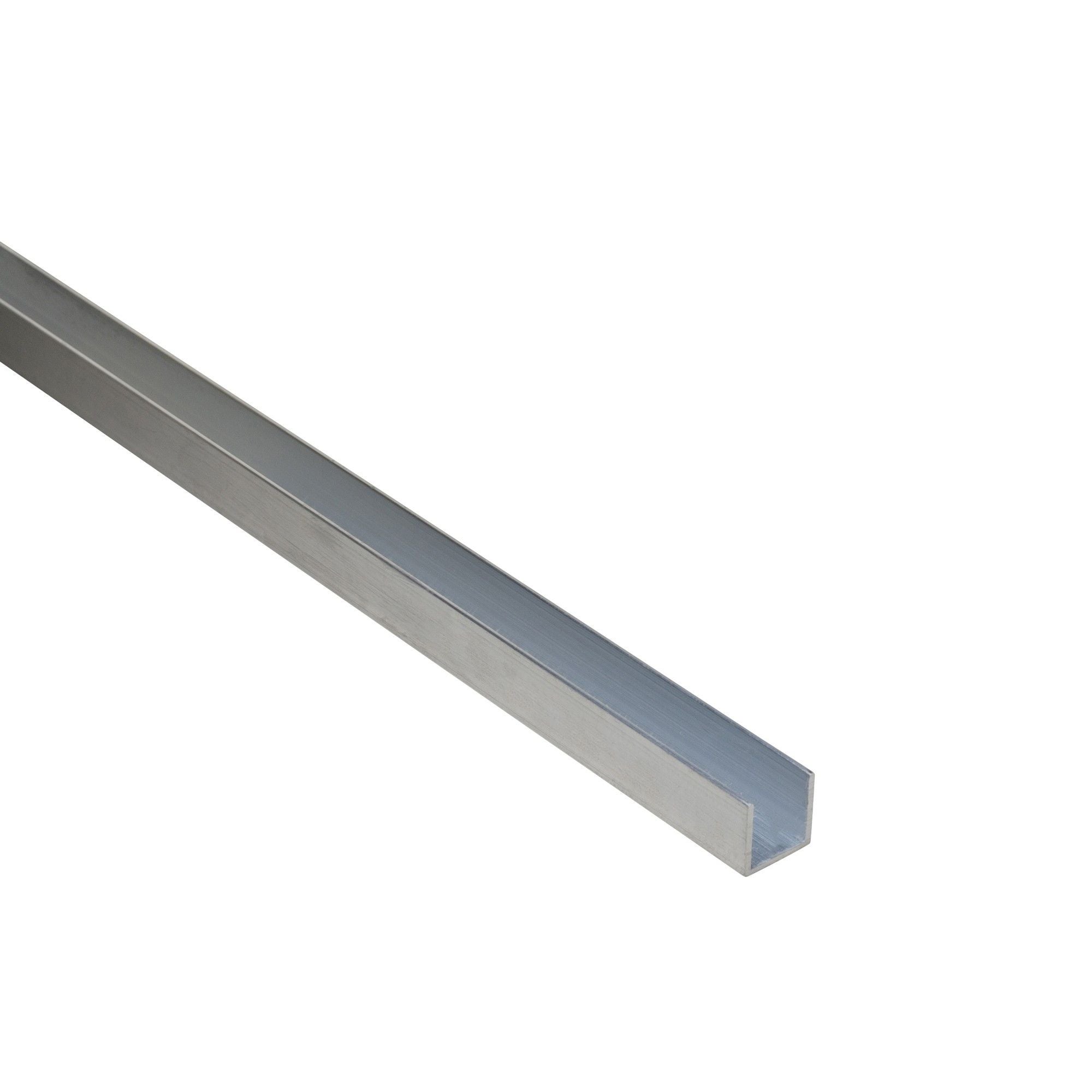 Profil U aluminiu brut, 12 x 12 x 1 mm, L = 1 m