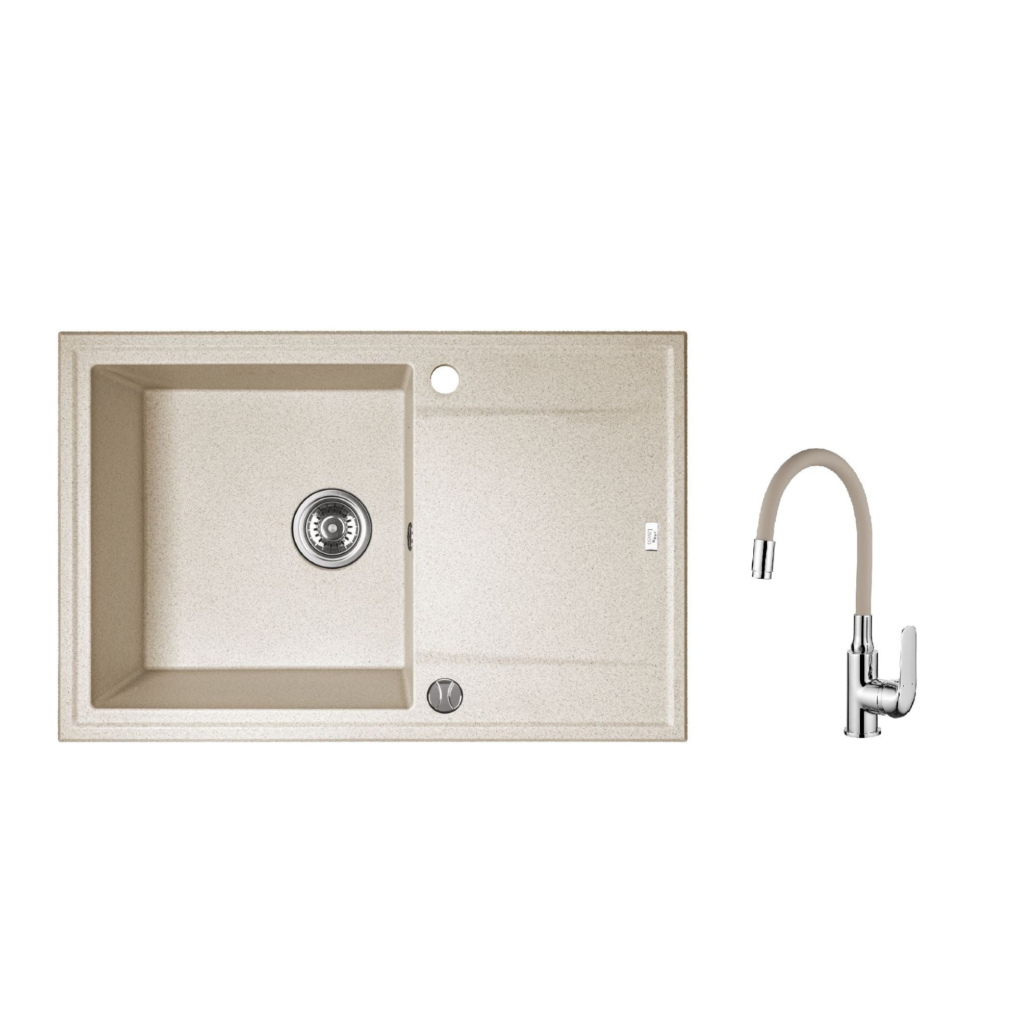 Set chiuveta bucatarie Megalo din compozit, 78 x 50 cm, adancime cuva ...