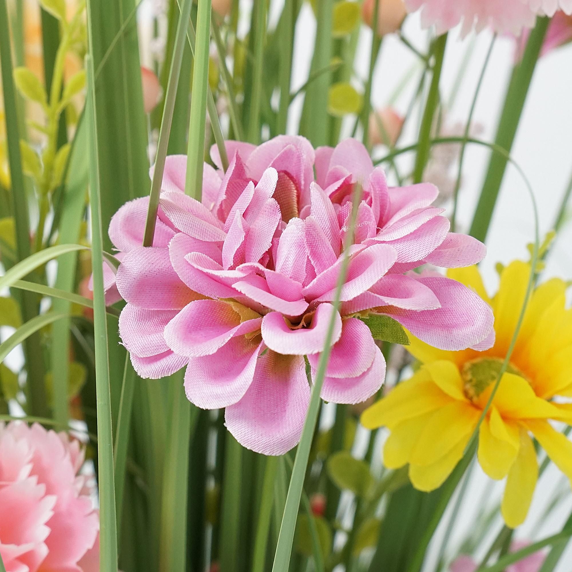 Aranjament decorativ, flori artificiale, H 40 cm, multicolor