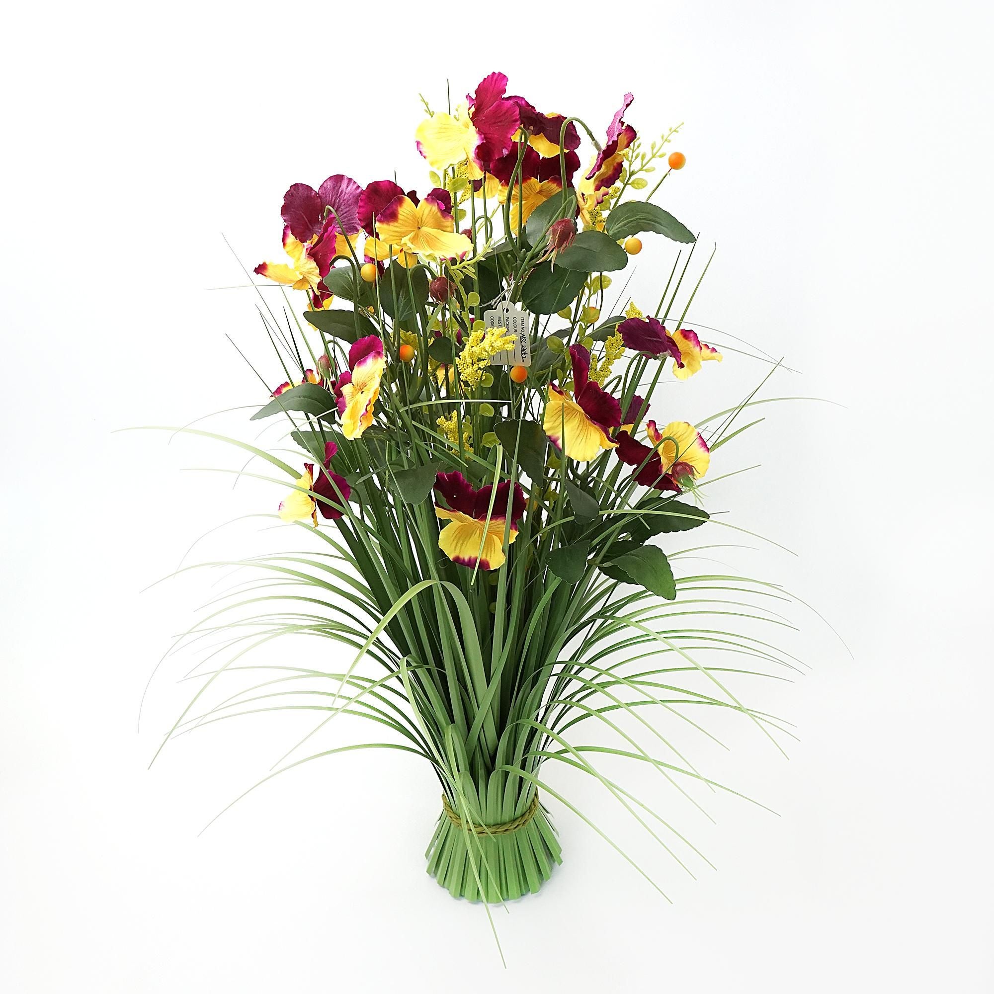 Aranjament decorativ, flori artificiale, gura leului, H 70 cm, galben