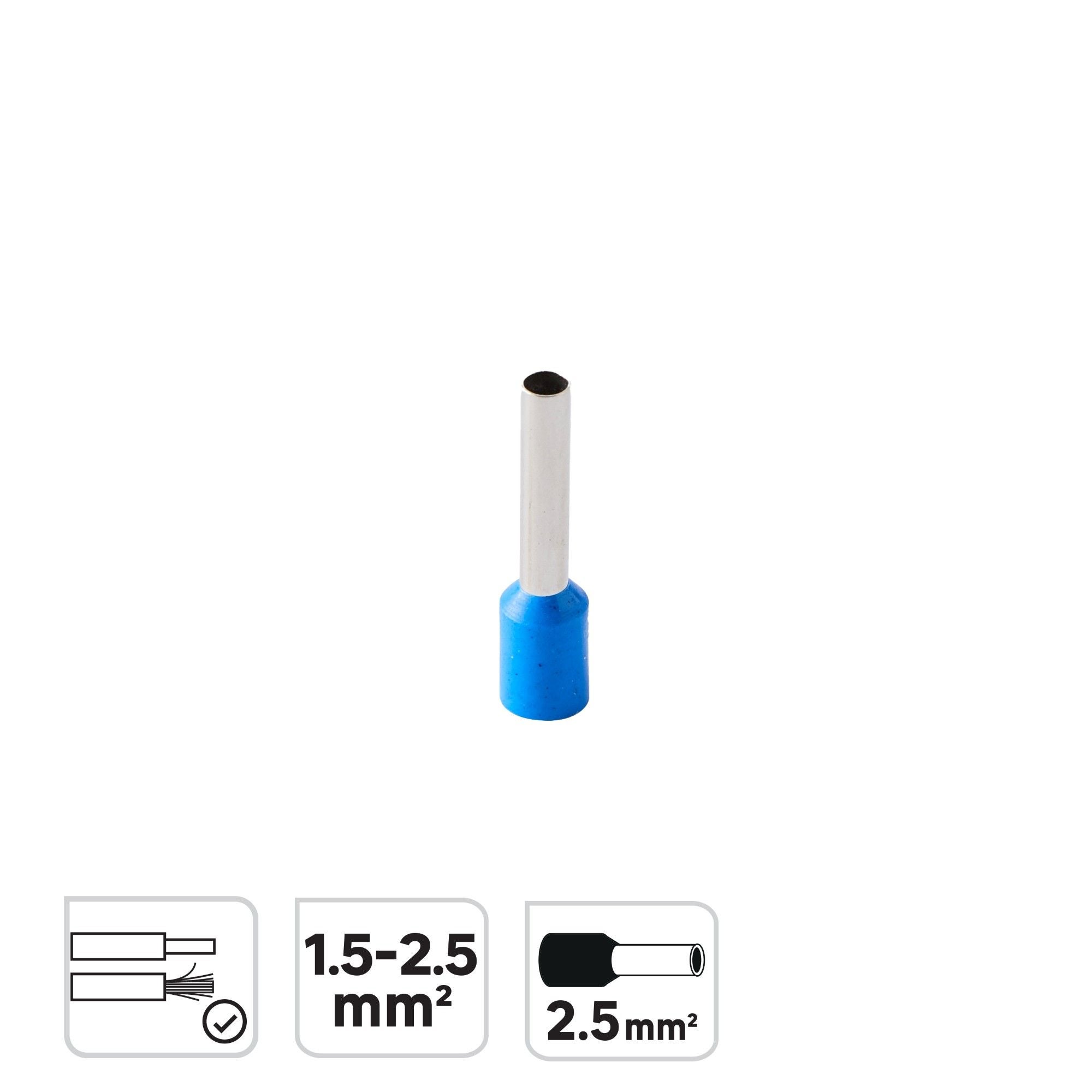 Pini terminali Lexman, 2.5 mm², albastru (set 50 buc)