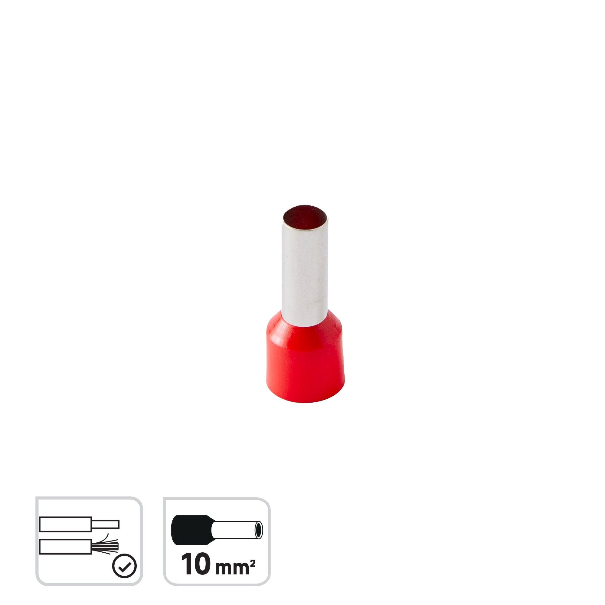 Pini terminali Lexman, 10 mm², rosu (set 50 buc)