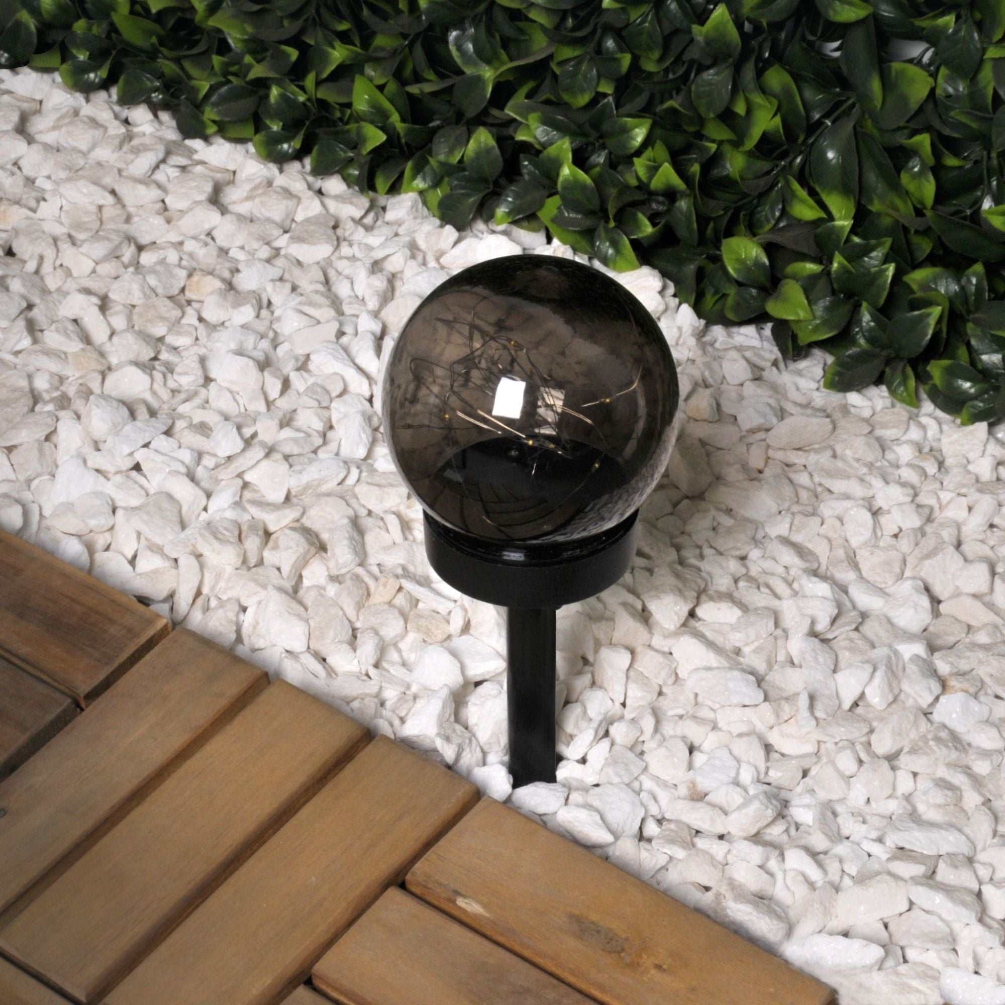 Lampa solara Sfera, H 24 cm, lumina calda, IP44
