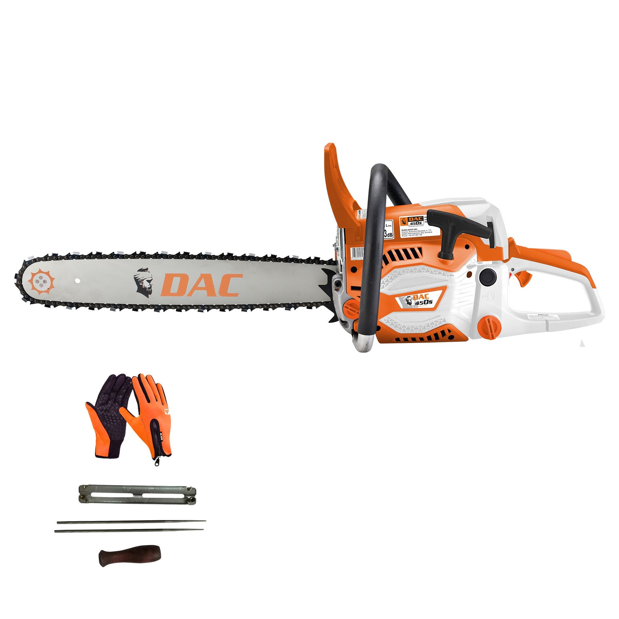 Motofierastrau pe benzina Ruris Dac 450, 3.4 CP, 2.5 kW, lama 45 cm