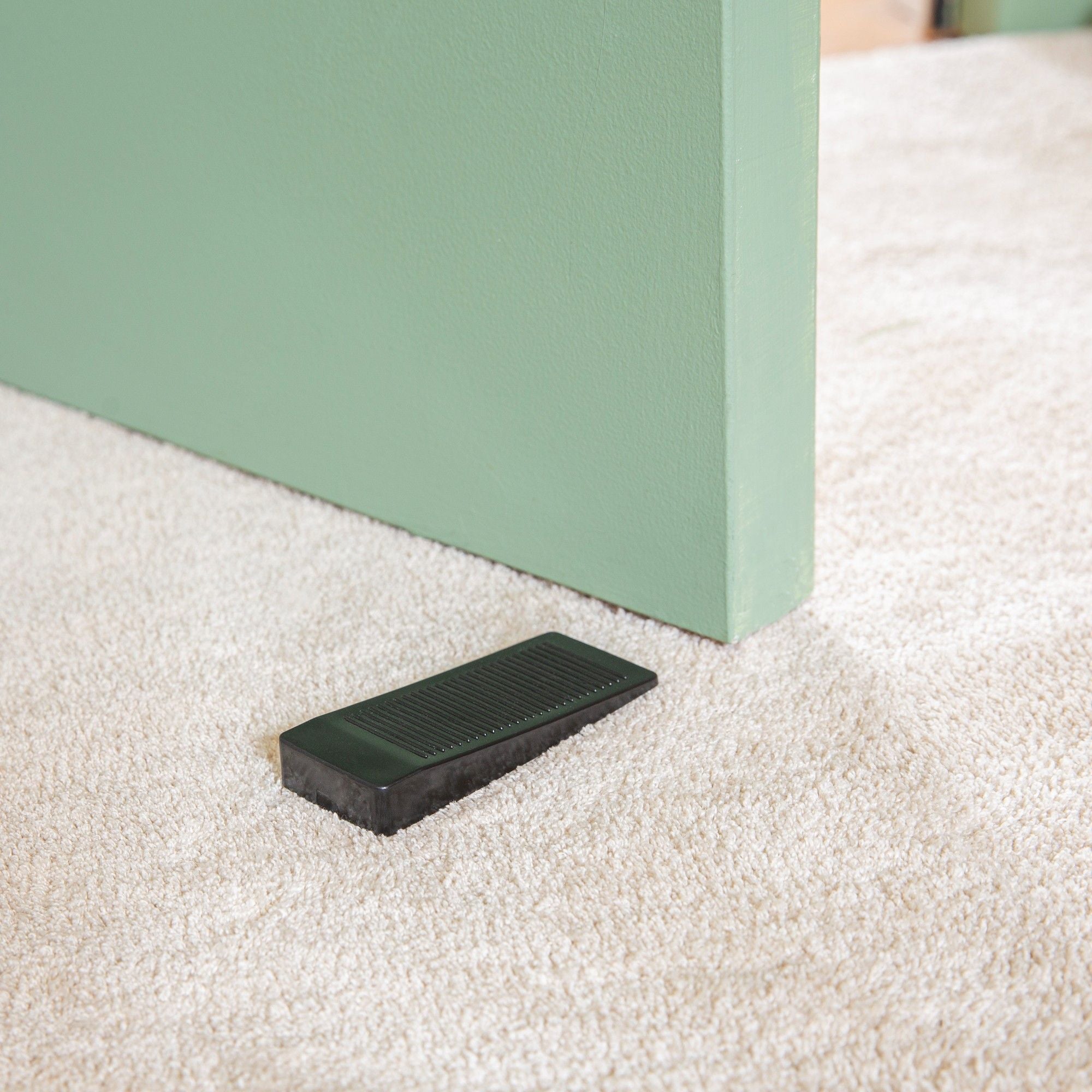 Opritor usa, pentru podea, plastic, 38 x 96 mm, negru