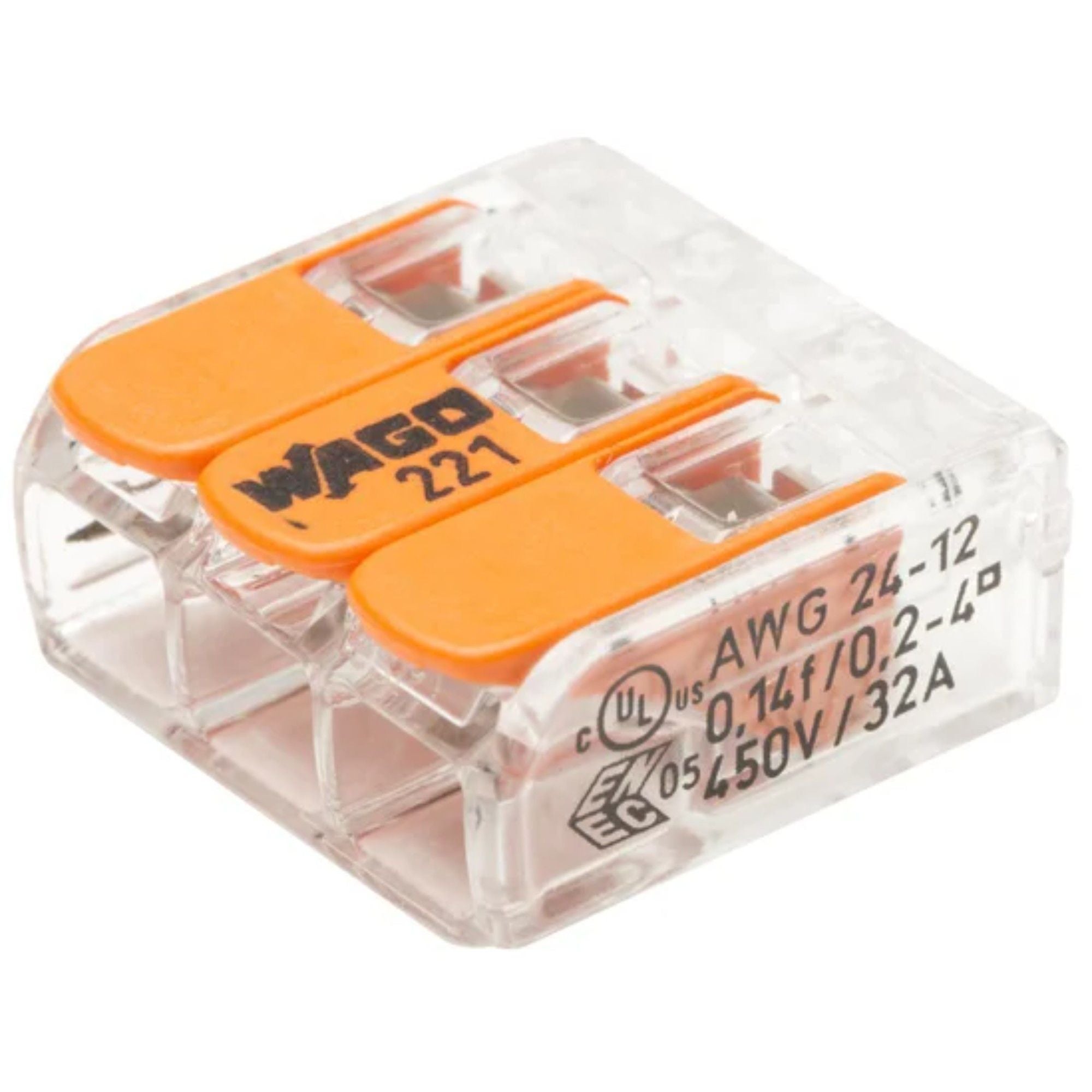Clema pentru fire WAGO, Iesire tip parghie, 3 x 0.2-4 mm², Set 50 buc