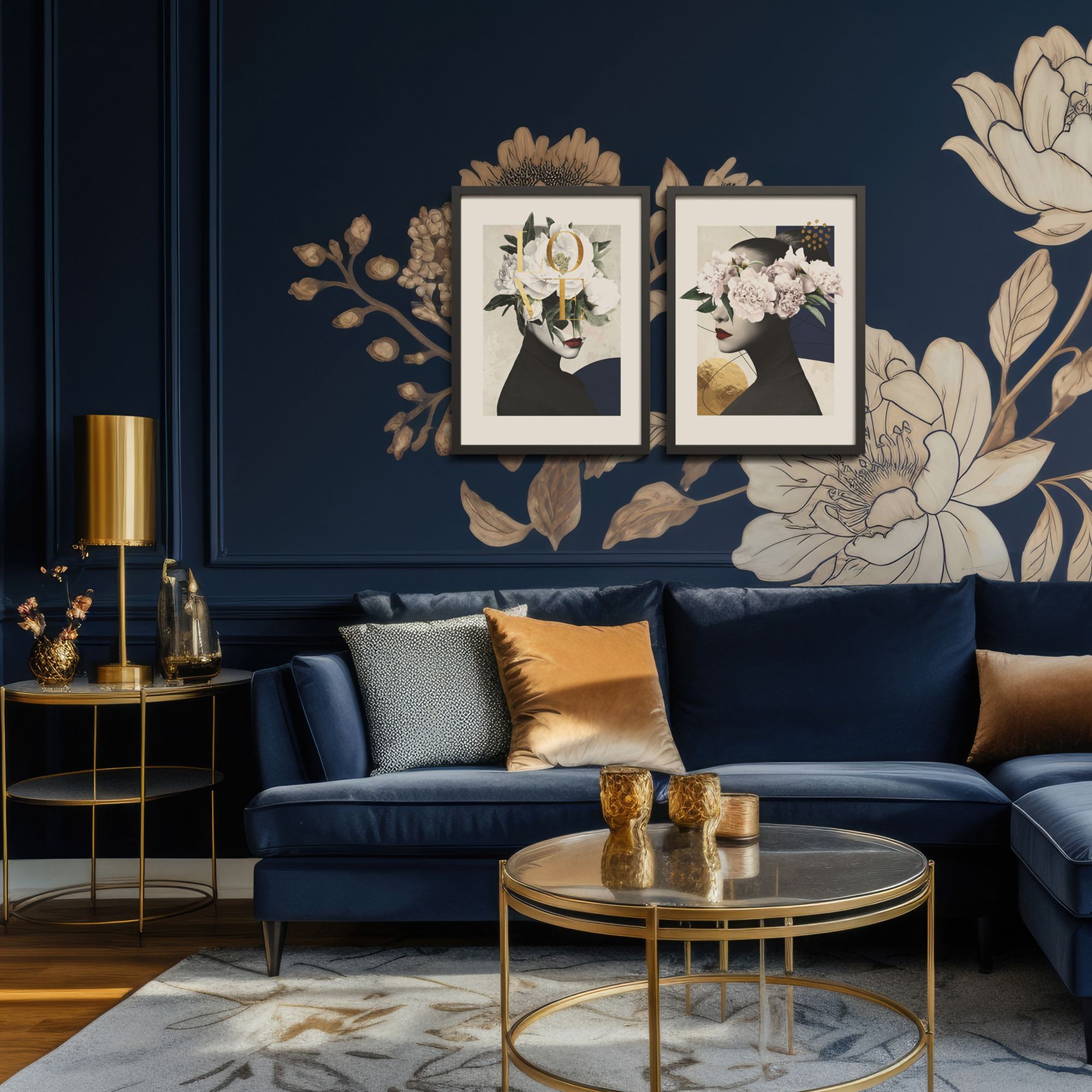 Set 2 tablouri inramate, Darling, 30 x 40 cm