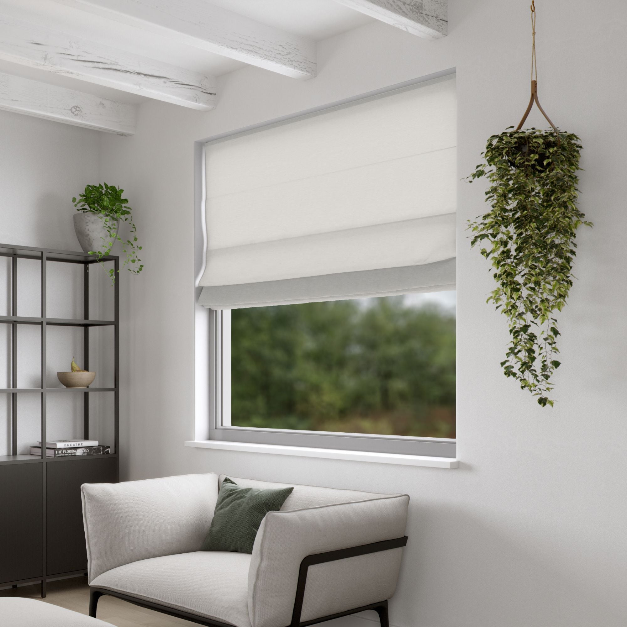 Stor roman 100 x 180 cm, uni, alb