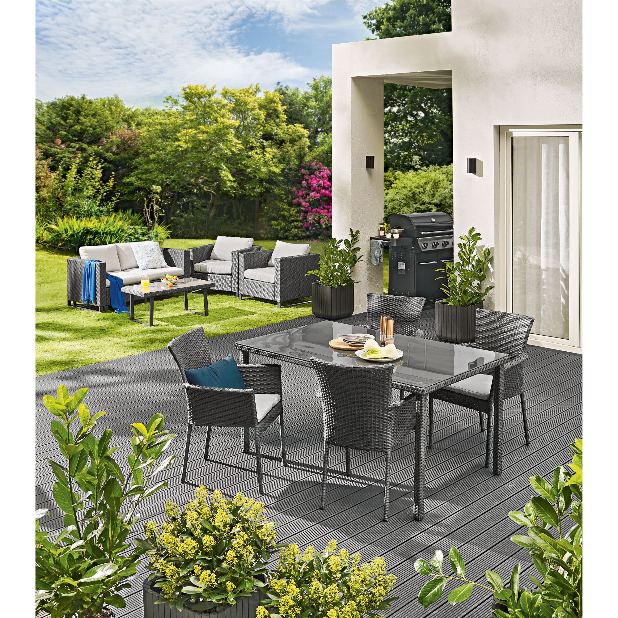 Dusumea terasa din WPC, Rio, 2200 x 110 x 20 mm, gri antracit