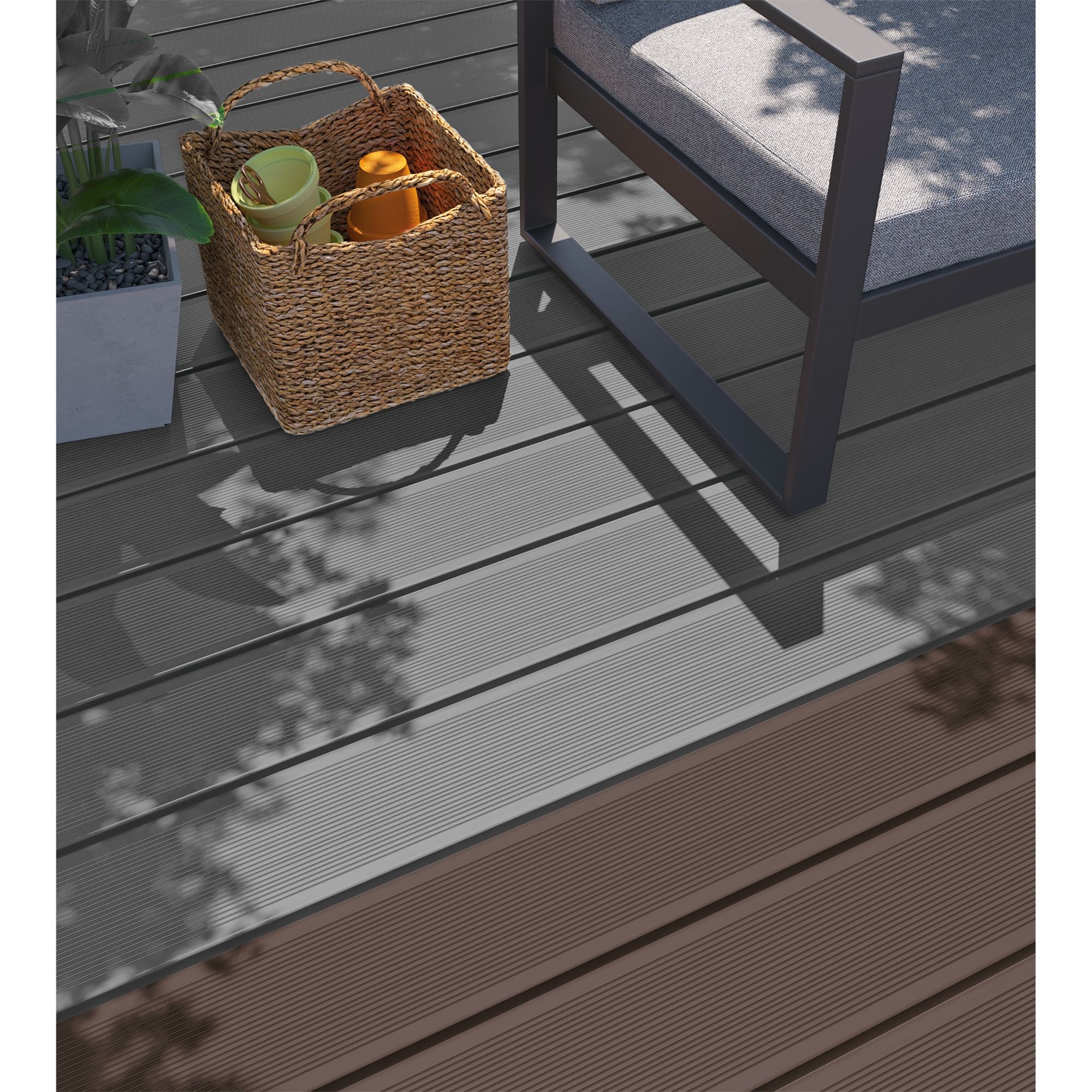 Dusumea terasa din WPC, Rio, 2200 x 110 x 20 mm, maro