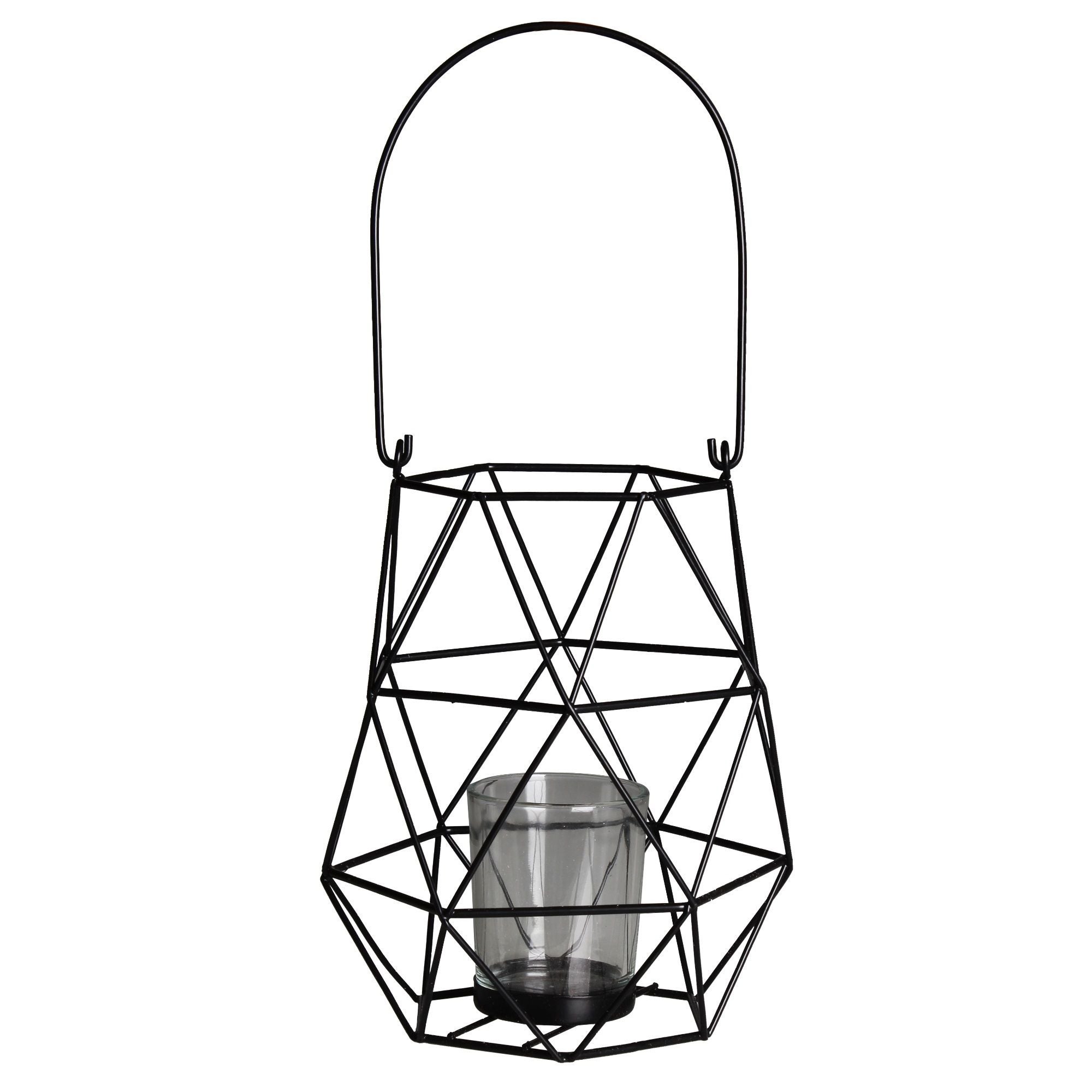 Felinar Notte, 14 x 14 x 18 cm, metal, negru