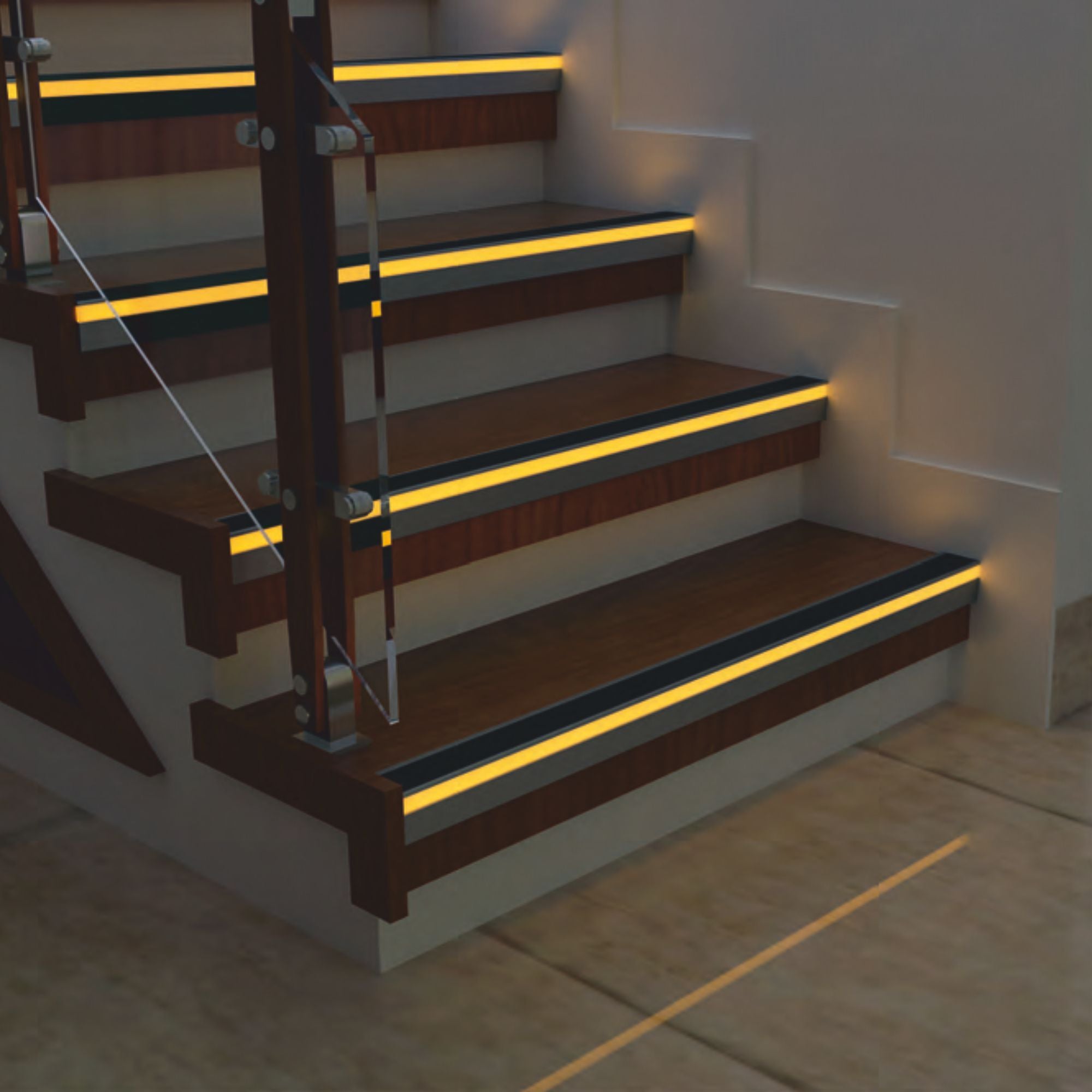 Profil treapta Led, 61 x 52 mm, L 2.5 m, argintiu