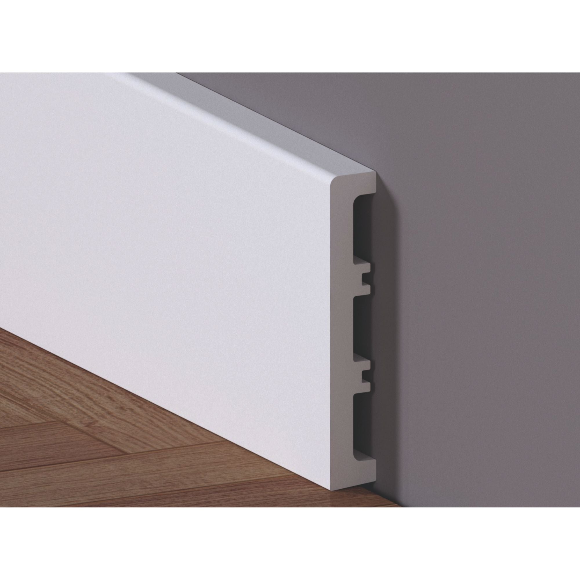 Plinta din duropolimer, 2.200 mm x 100 mm, Apatit, alb