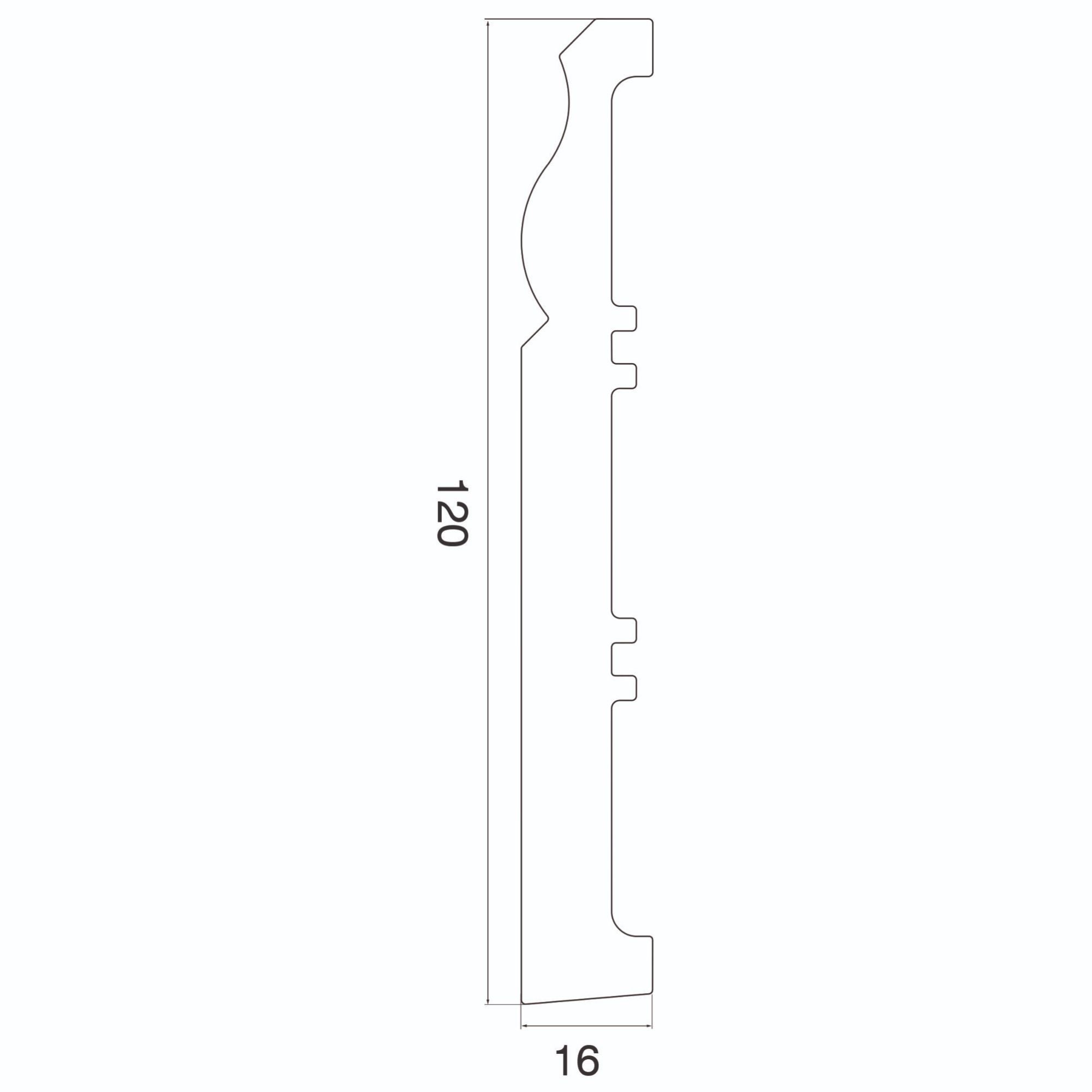 Plinta din duropolimer, 2.200 mm x 120 mm, Smarald, alb