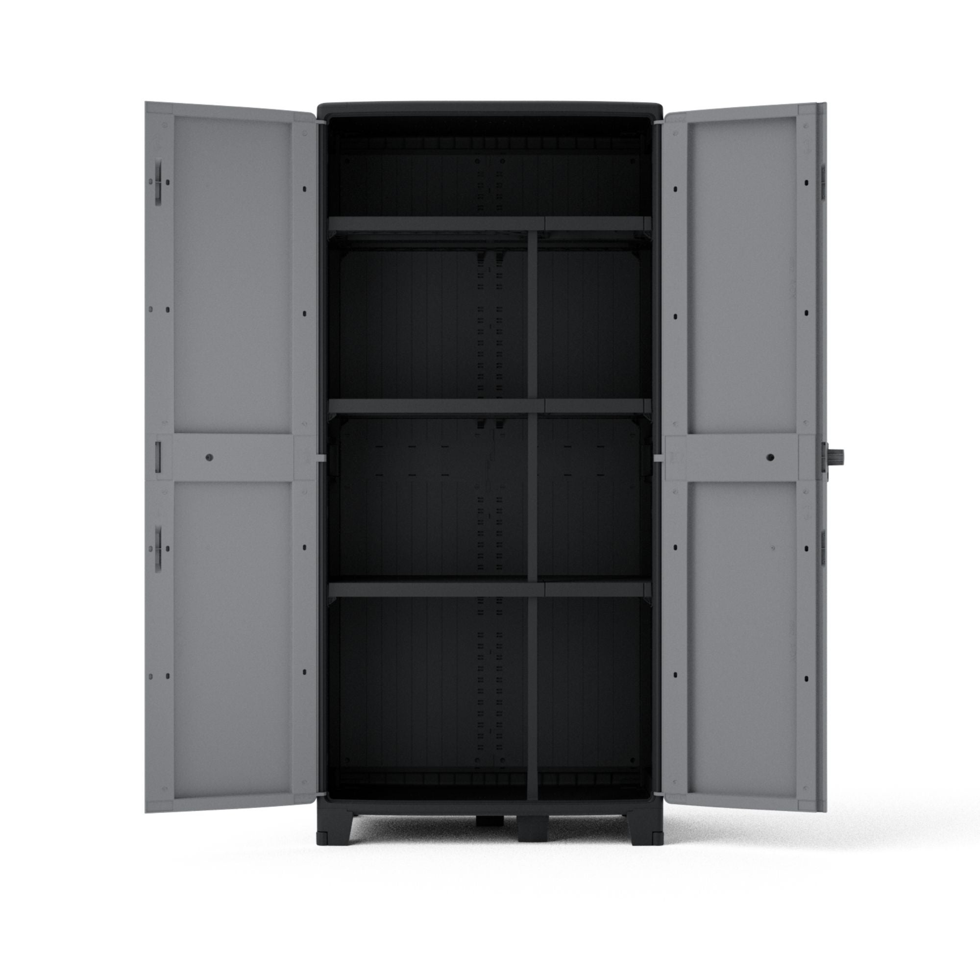 Dulap plastic Spaceo High, 180 x 85 x 52 cm, 3 polite, gri