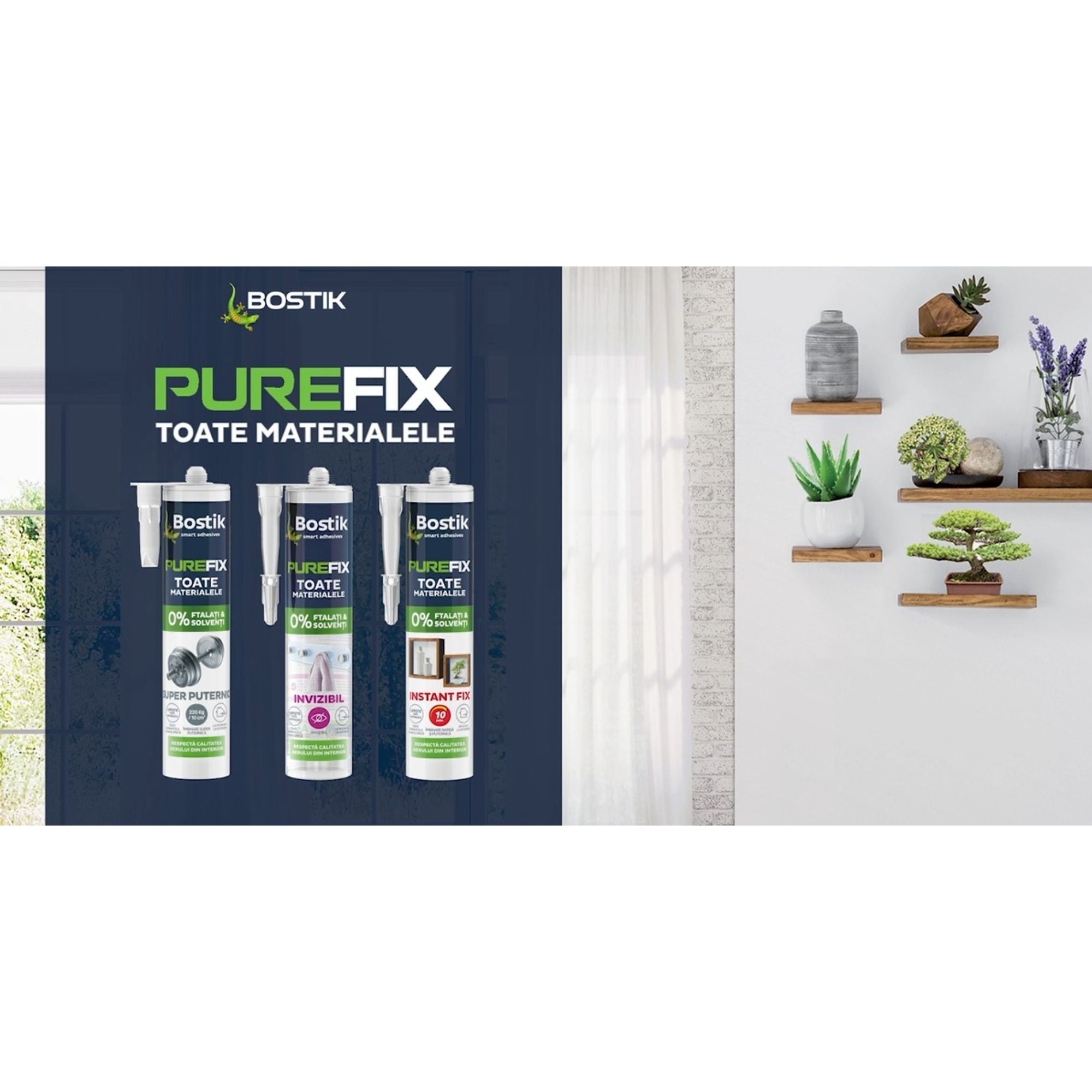 Adeziv Bostik Purefix, de constructii, 290 ml, transparent