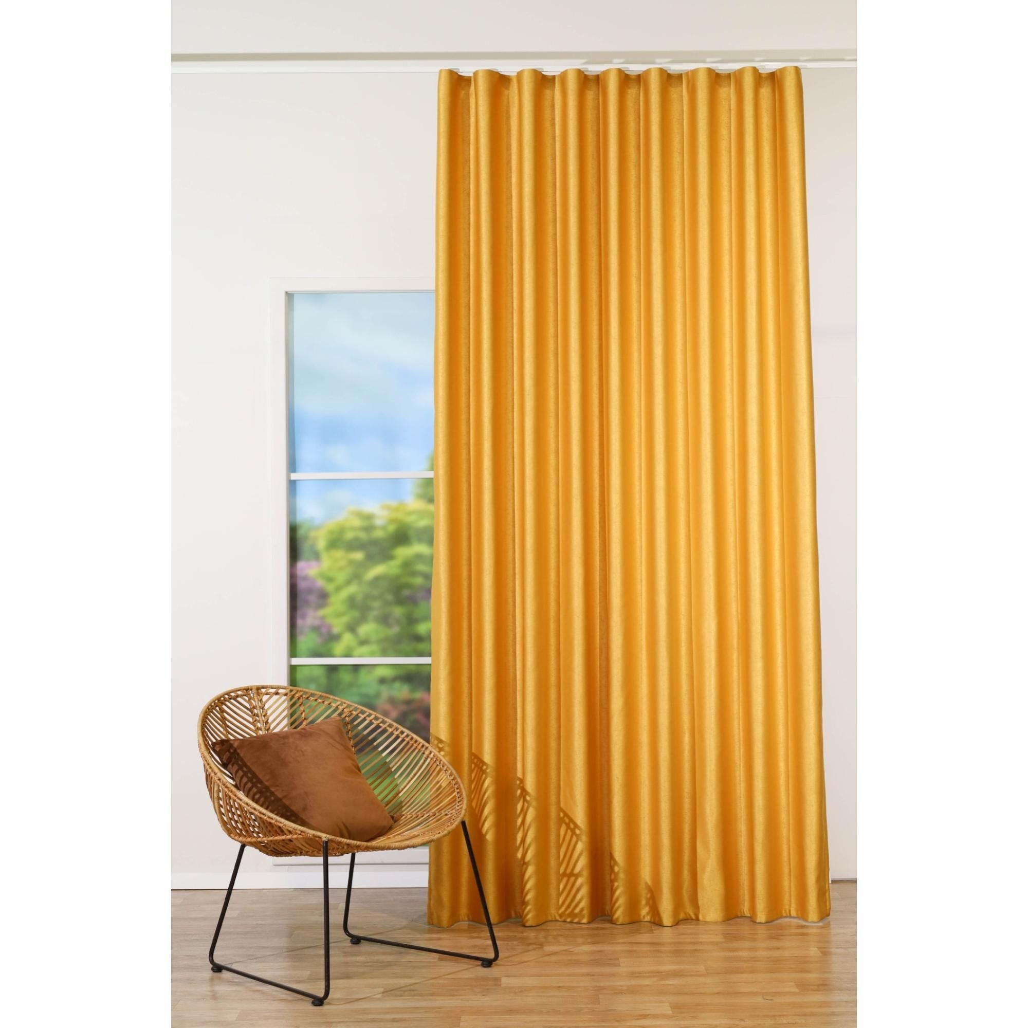 Draperie 140 x 245 cm, Cronos, cu rejansa, galben