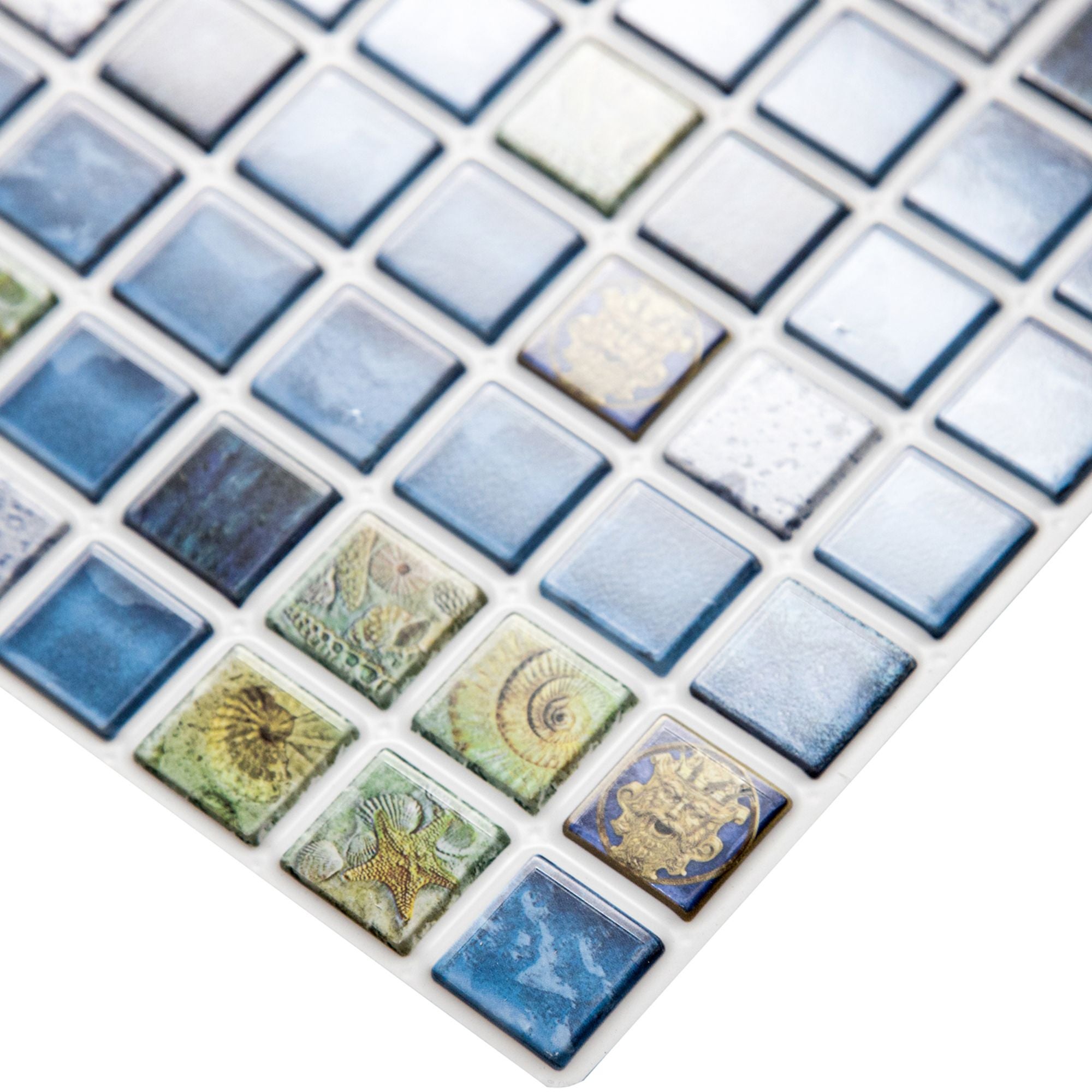 Panou decorativ din PVC, Mosaic Atlantis, 0.46 mp, aspect mozaic