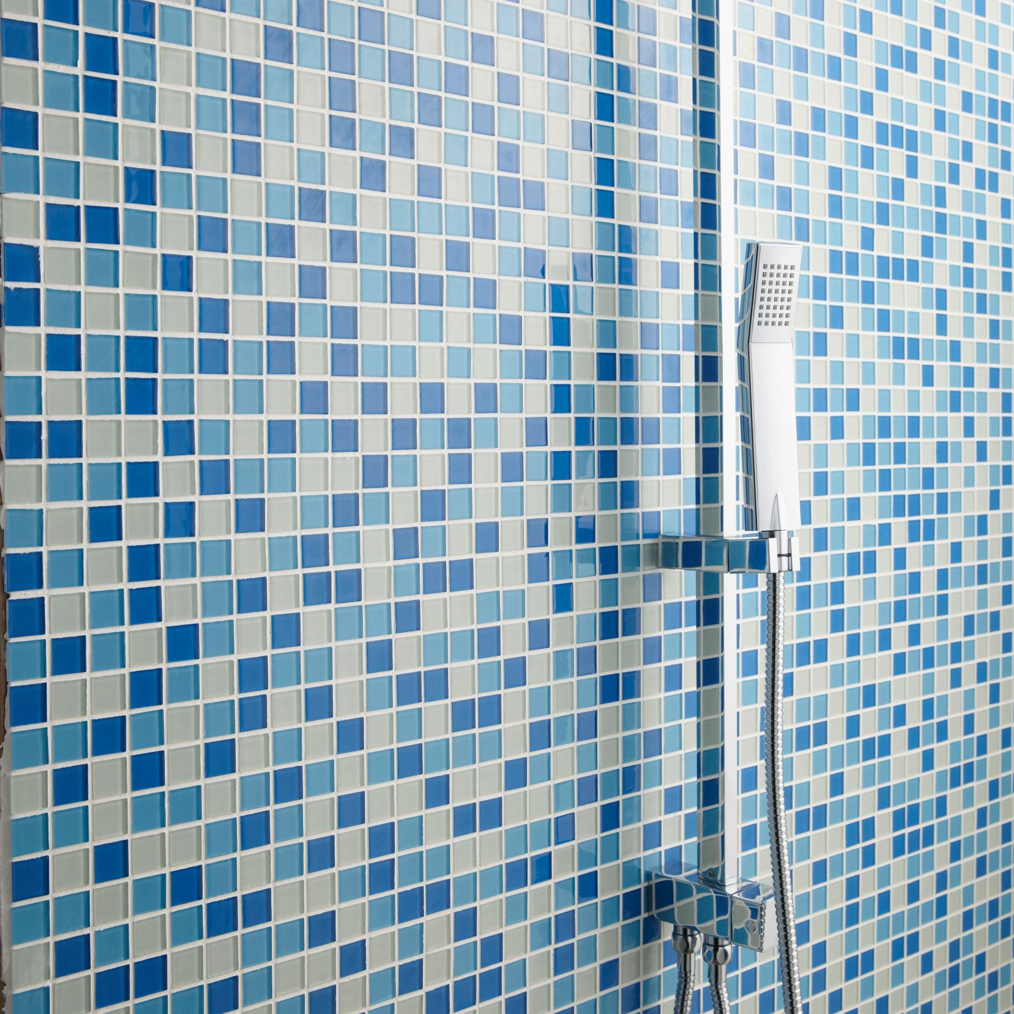Mozaic din sticla 30 x 30 cm, Artens Clar, alb/albastru