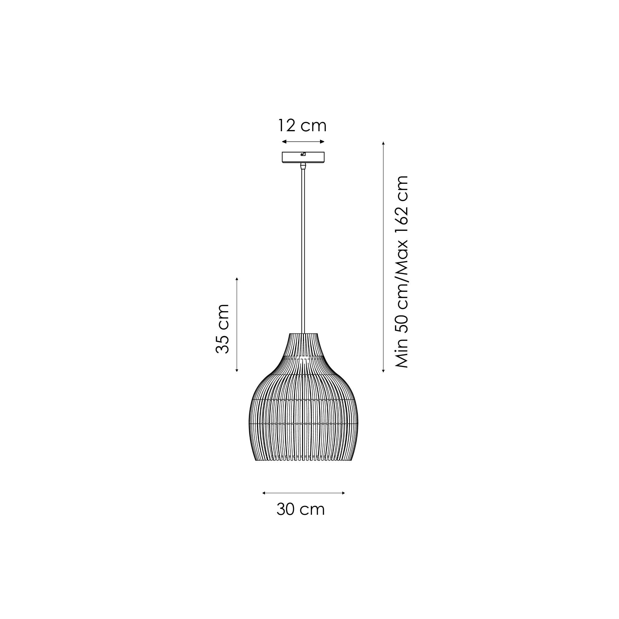 Pendul Elongo, 1 x E27, D 30 cm, rattan