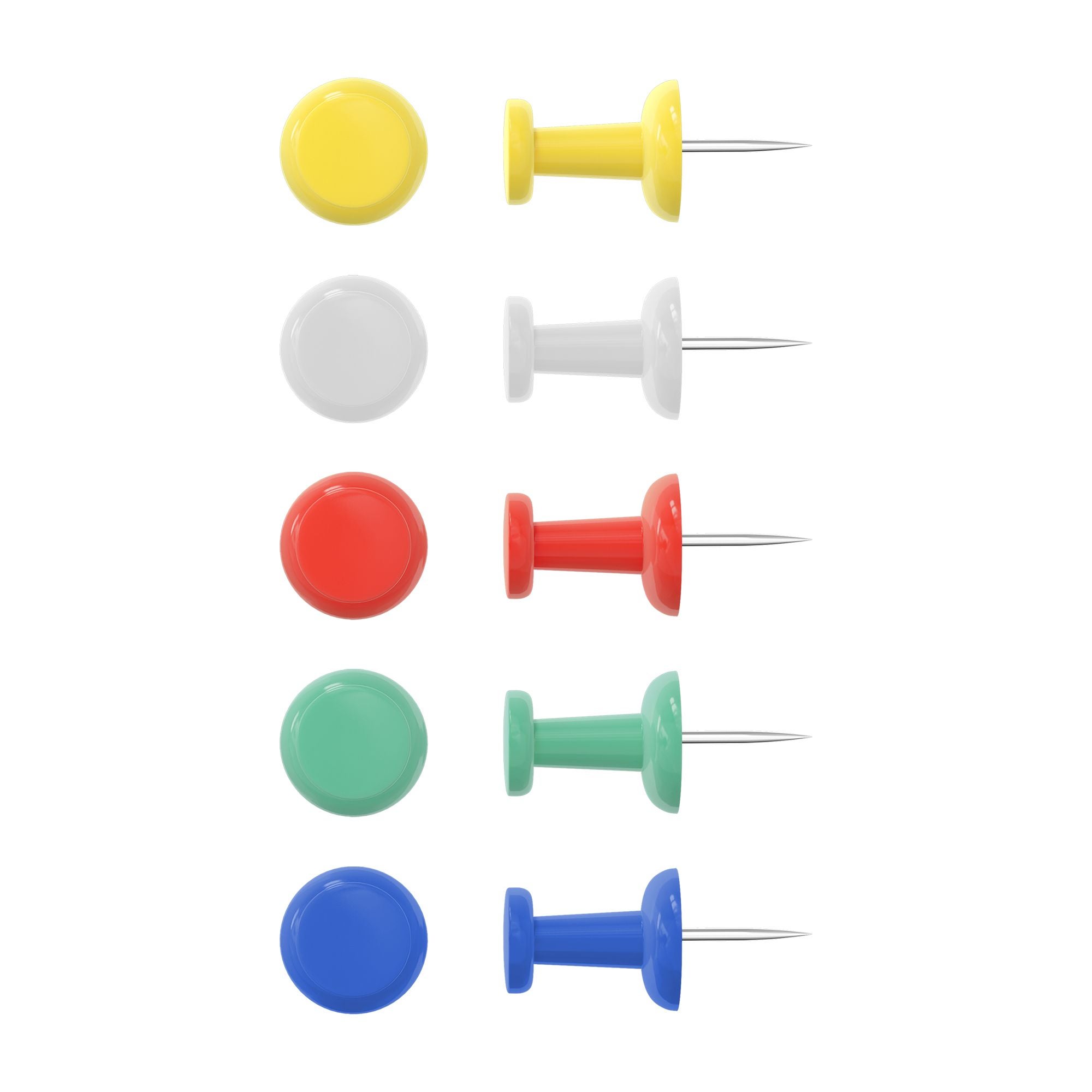 Piuneze colorate, plastic, (set 20 buc)