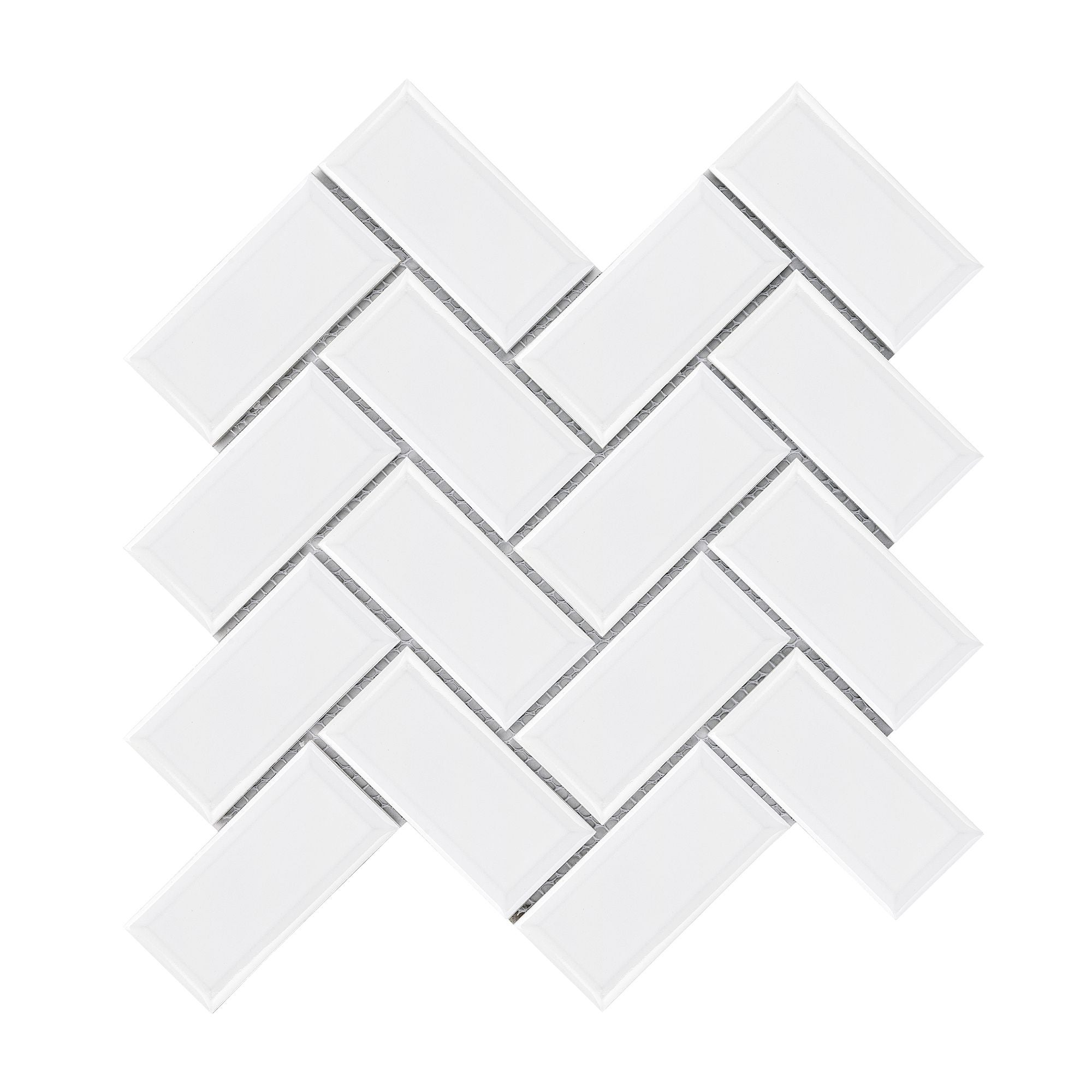 Mozaic din ceramica 27.4 x 27.9 cm, Artens Metro Chevron, alb