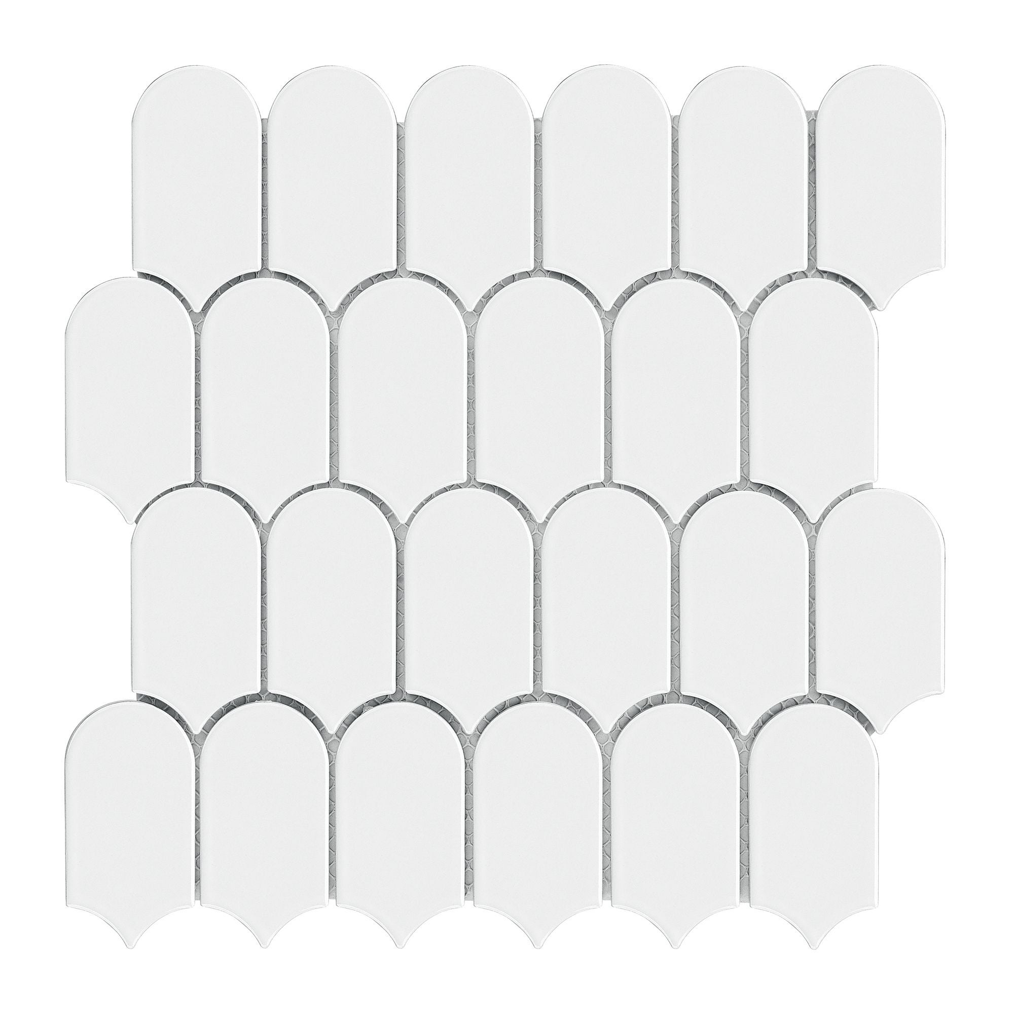 Mozaic din ceramica 28.5 x 29.75 cm, Artens Seashell, alb