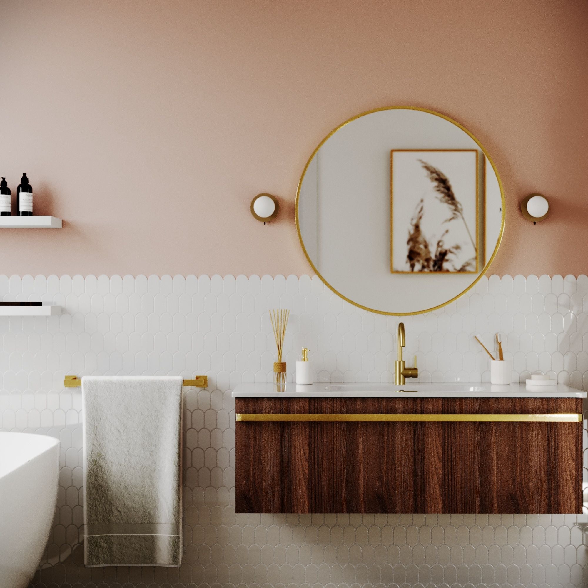 Mozaic din ceramica 28.5 x 29.75 cm, Artens Seashell, alb