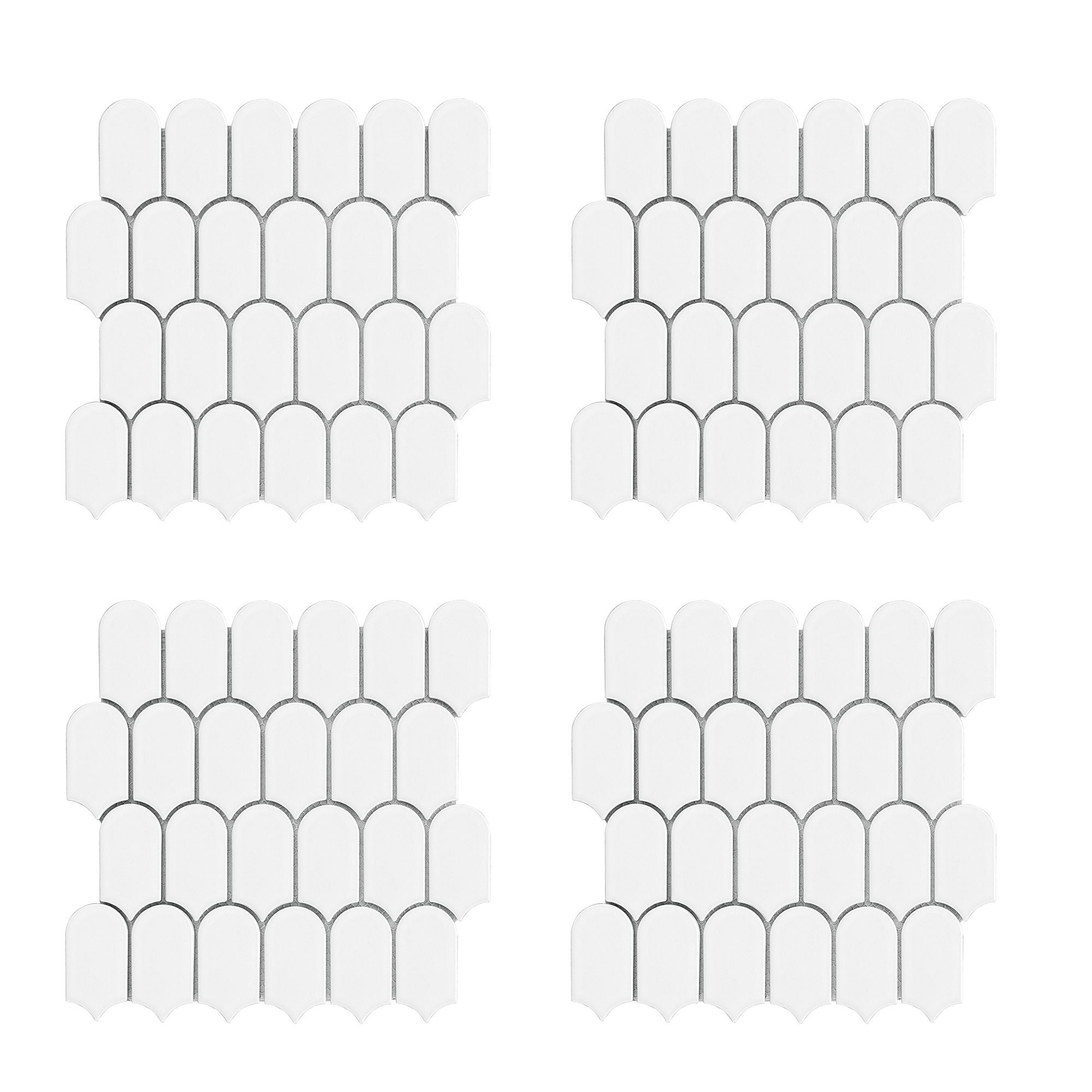 Mozaic din ceramica 28.5 x 29.75 cm, Artens Seashell, alb